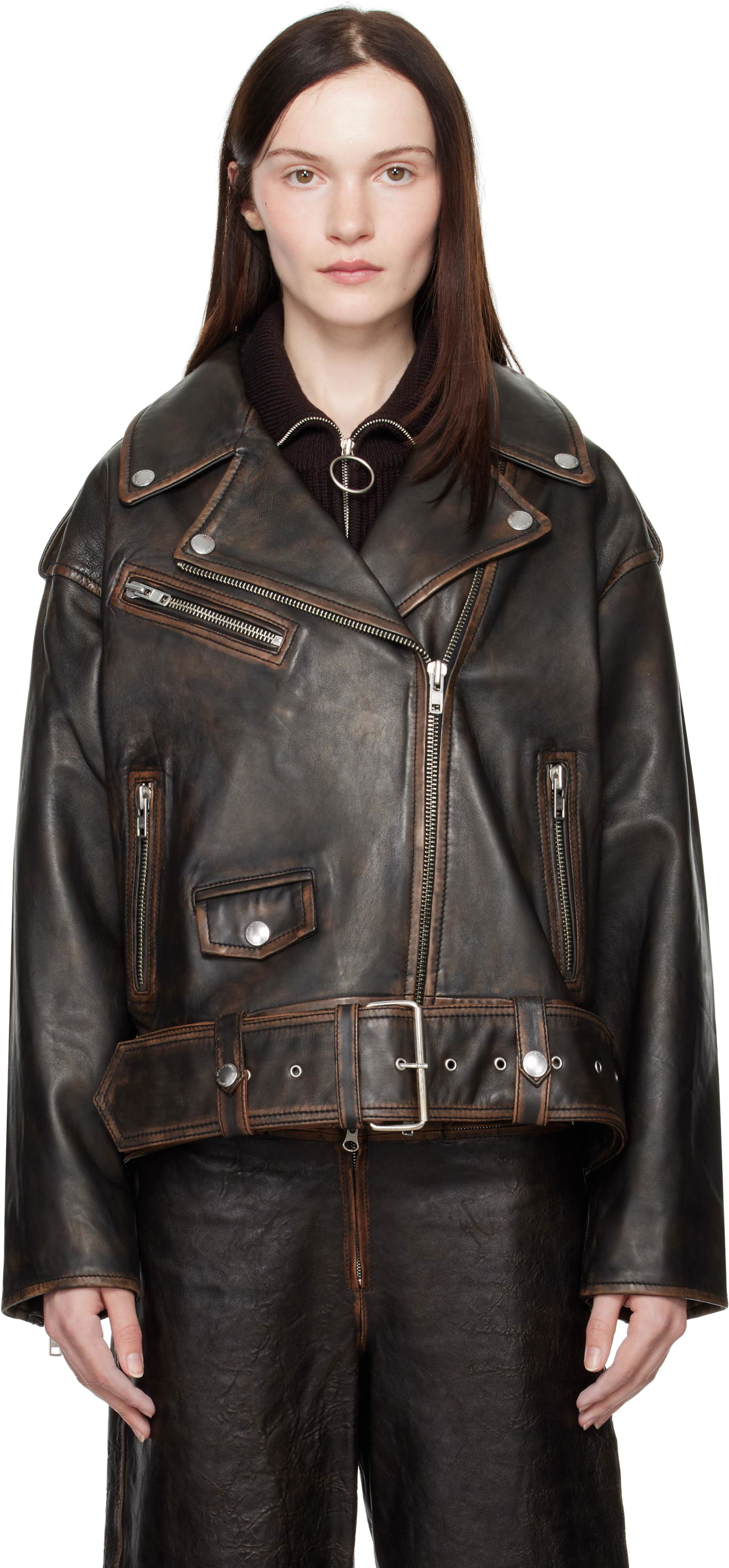 STAND STUDIO Isobelle Biker Leather Jacket | endource