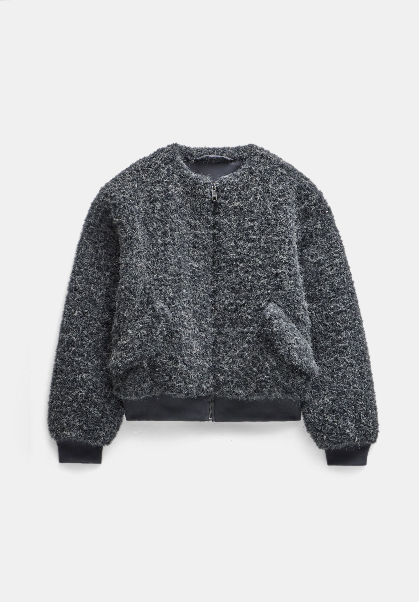 HUSH Miffy Faux Fur Jacket in Charcoal Grey | endource