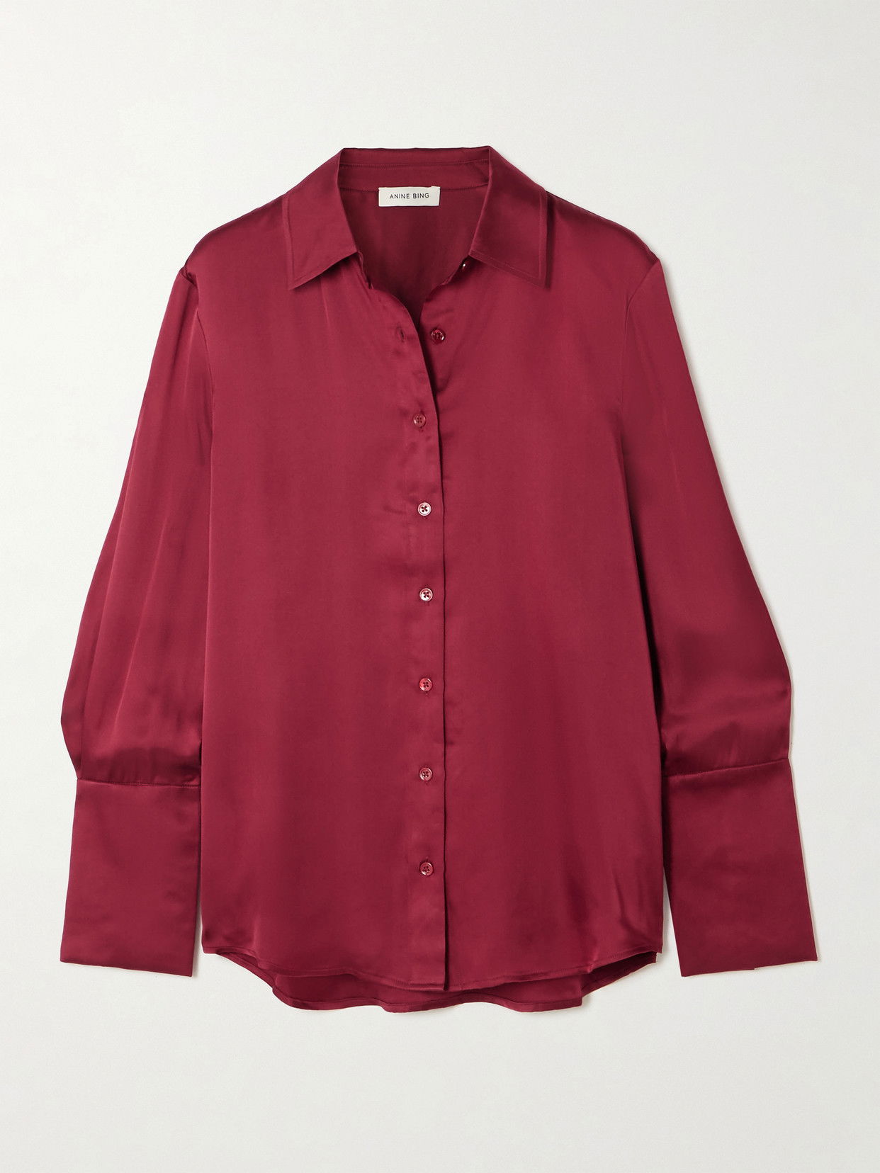 ANINE BING Amanda Silk-Blend Satin Blouse | endource