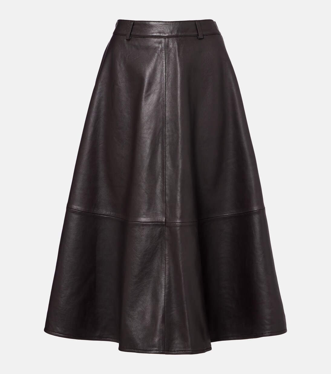 THE FRANKIE SHOP Savil Leather Midi Skirt | endource