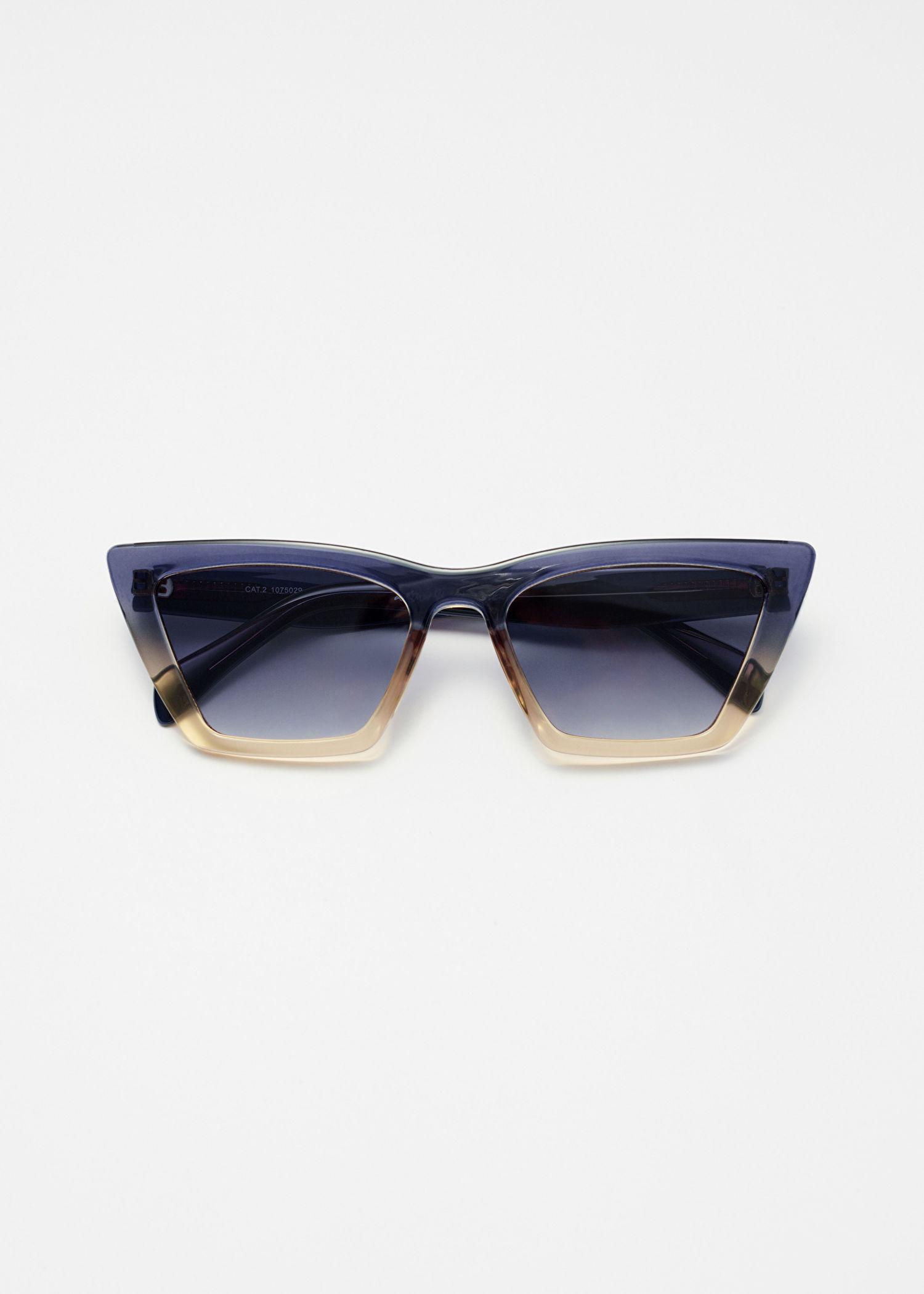 & OTHER STORIES Angular Cat Eye Sunglasses in Blue | endource