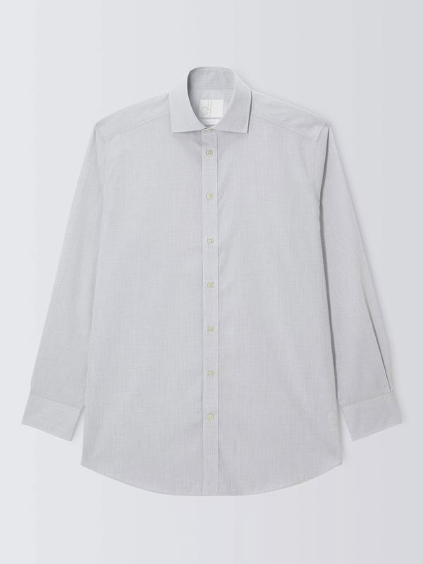 JOHN LEWIS Micro Gingham Regular Fit Crease Resistant Cotton Shirt ...
