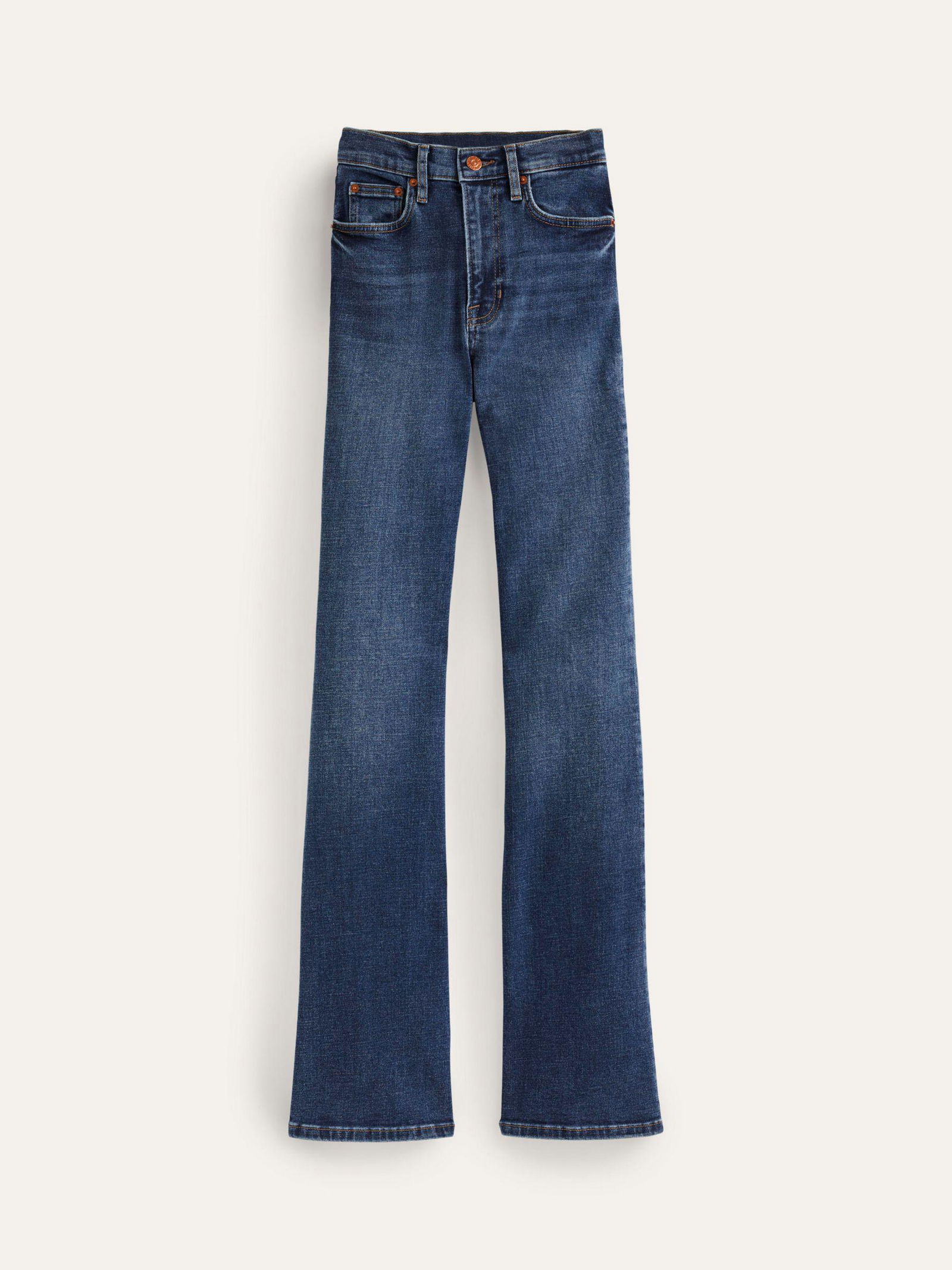 BODEN High Rise Slim Flare Jeans in Vintage Blue | endource