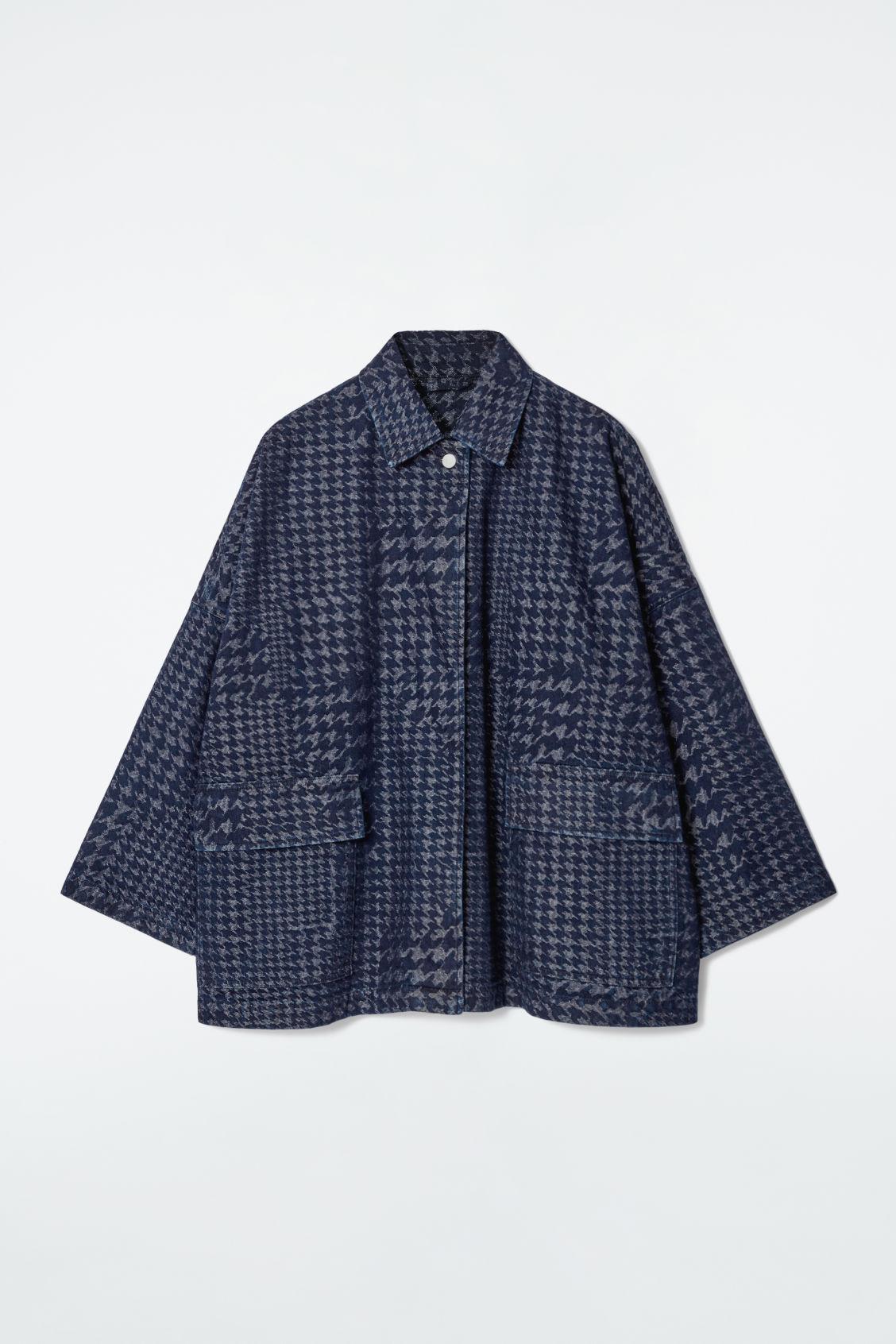 COS Houndstooth-Jacquard Denim Jacket in BLUE | endource