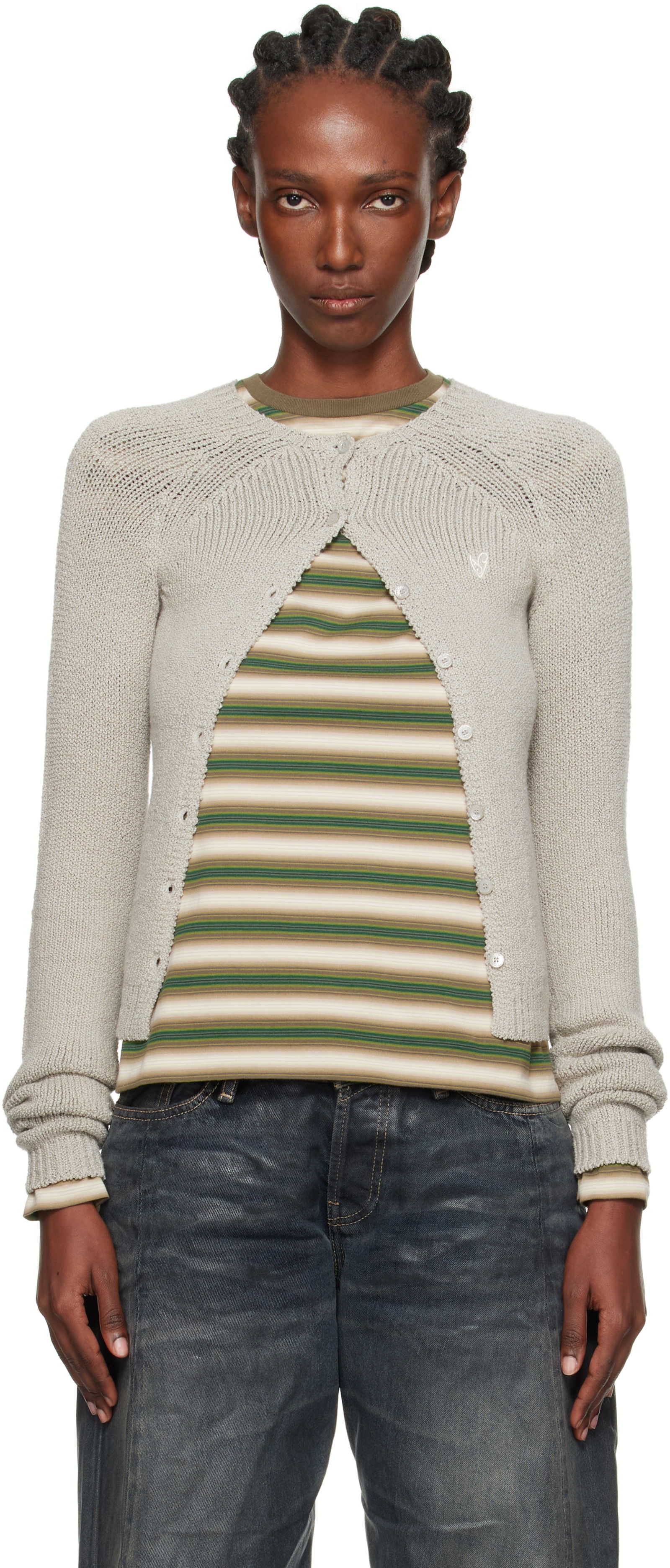 ACNE STUDIOS Gray Button-Up Cardigan | endource