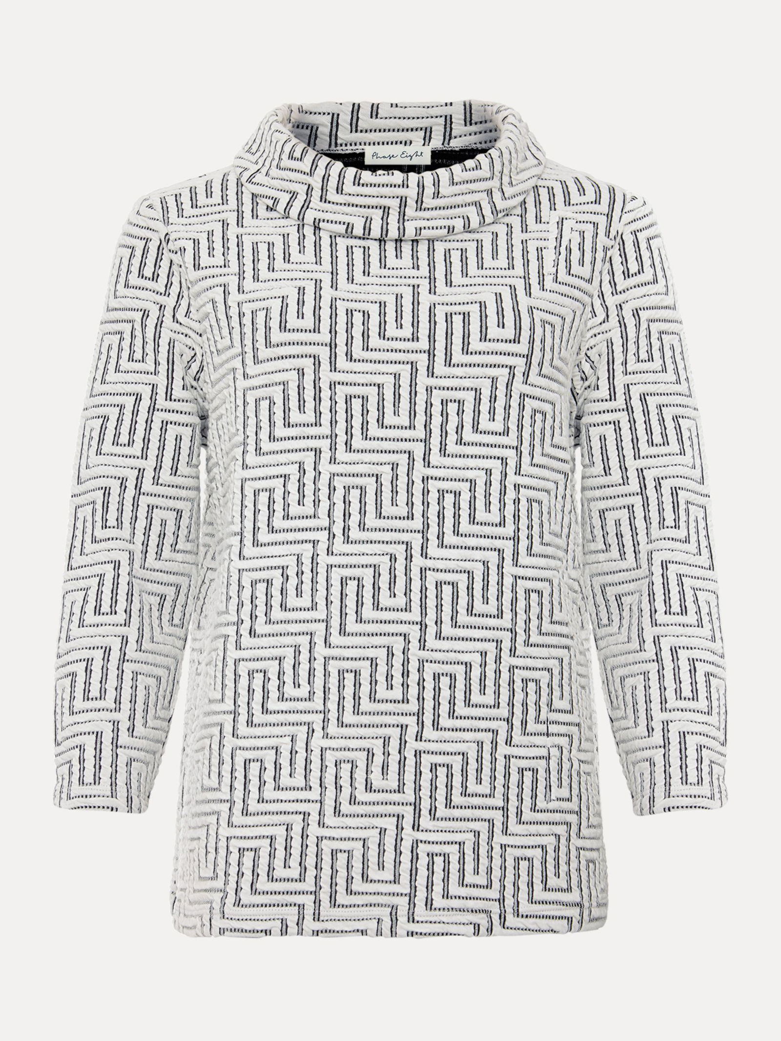 PHASE EIGHT Rena Textured Top in Ivory/Black | endource