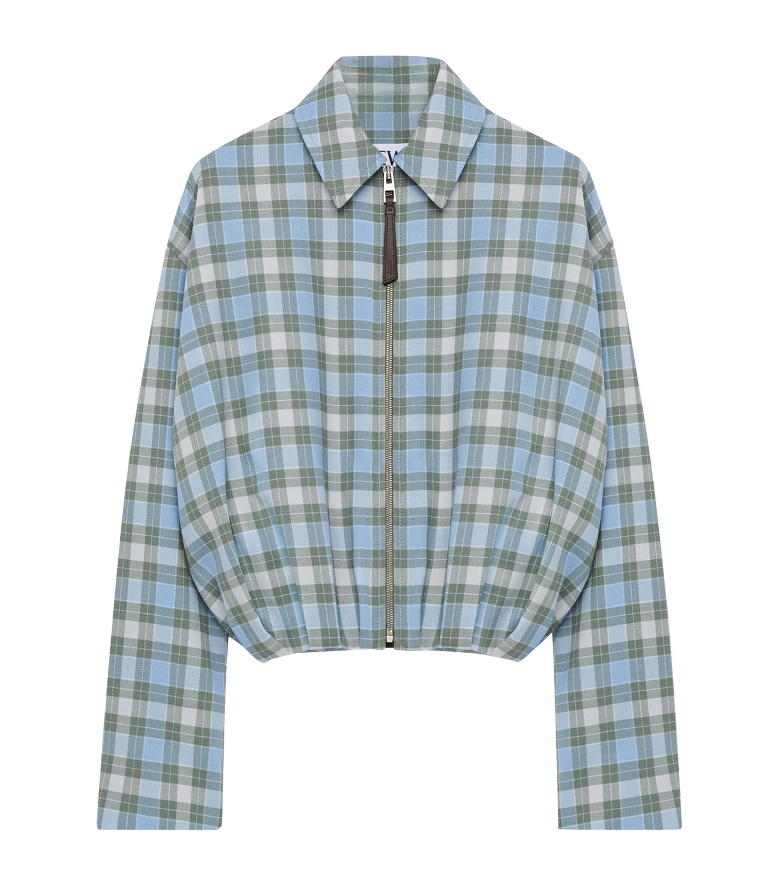 LOEWE Wool-Blend Check Draped Jacket | endource