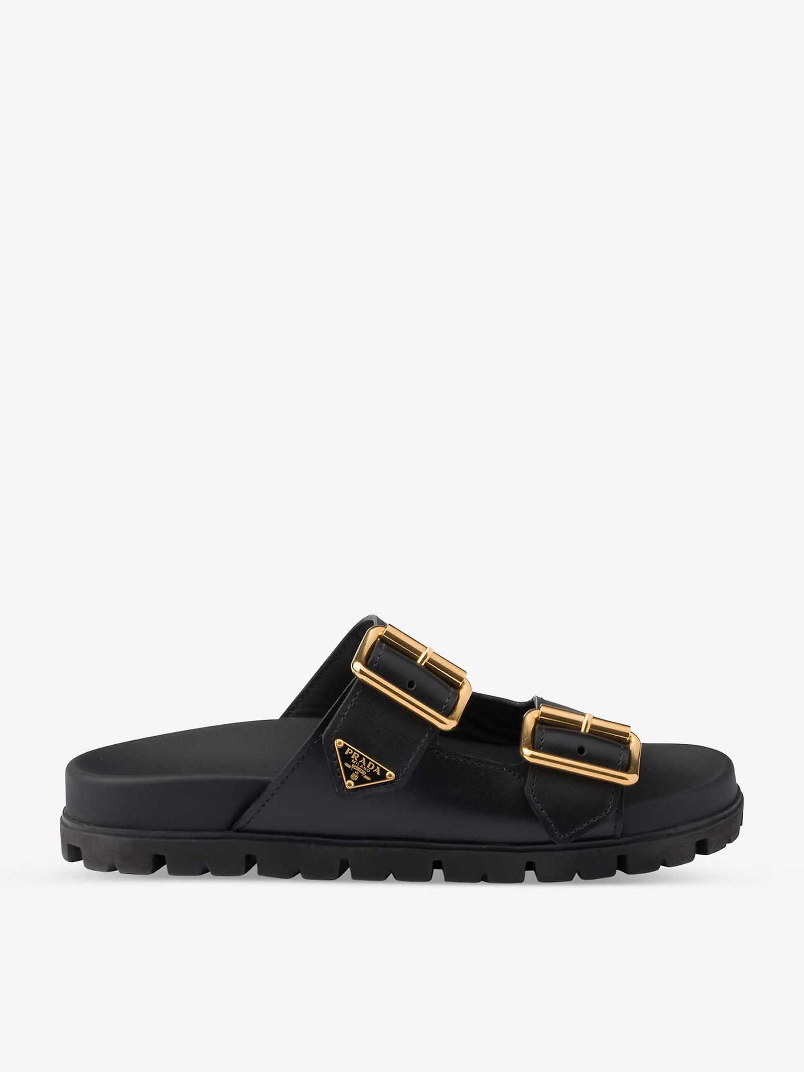 PRADA Brand-Tab Leather Sandals | endource