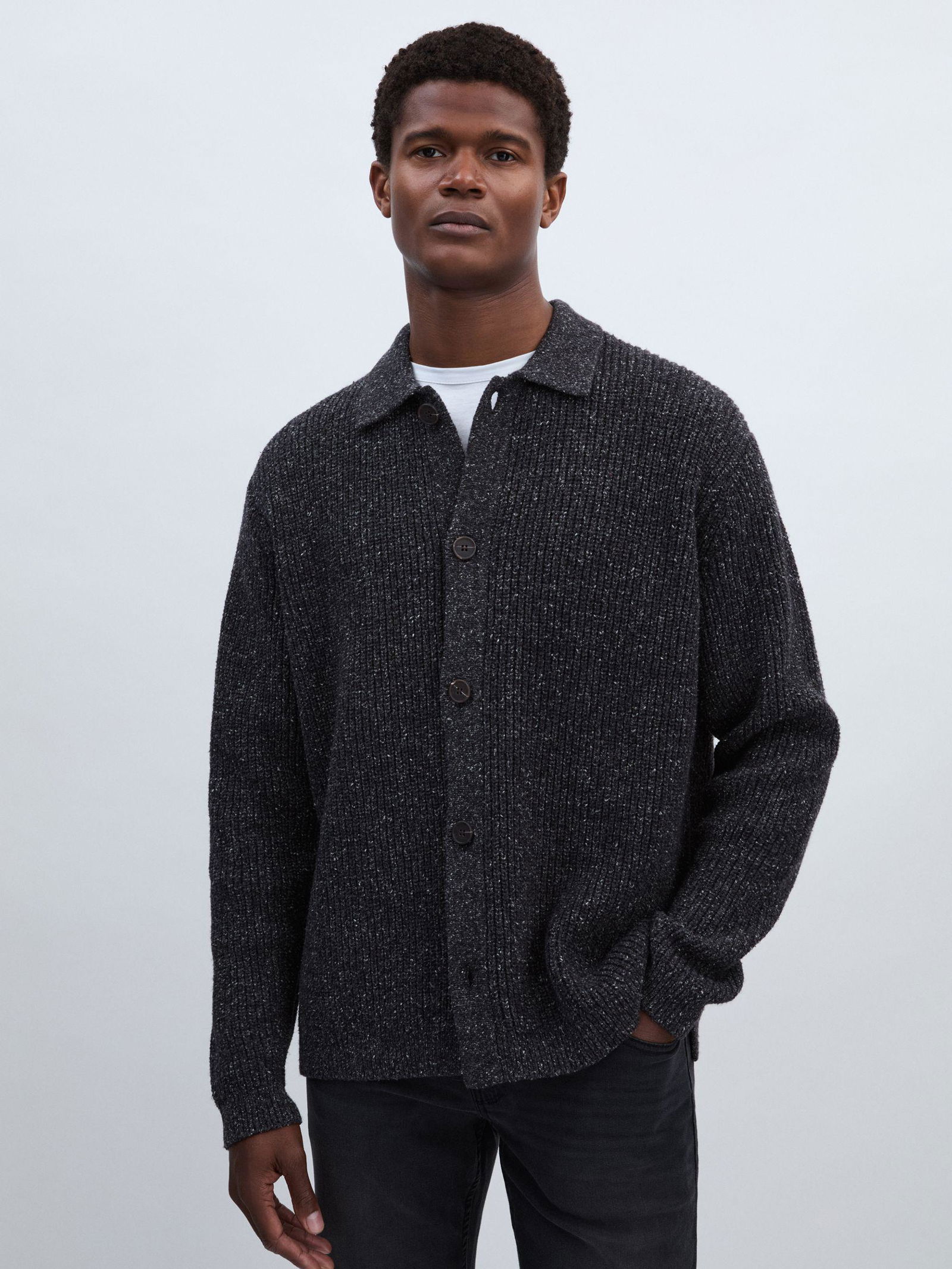 PAIGE Cotton-Wool Speckled Cardigan | endource