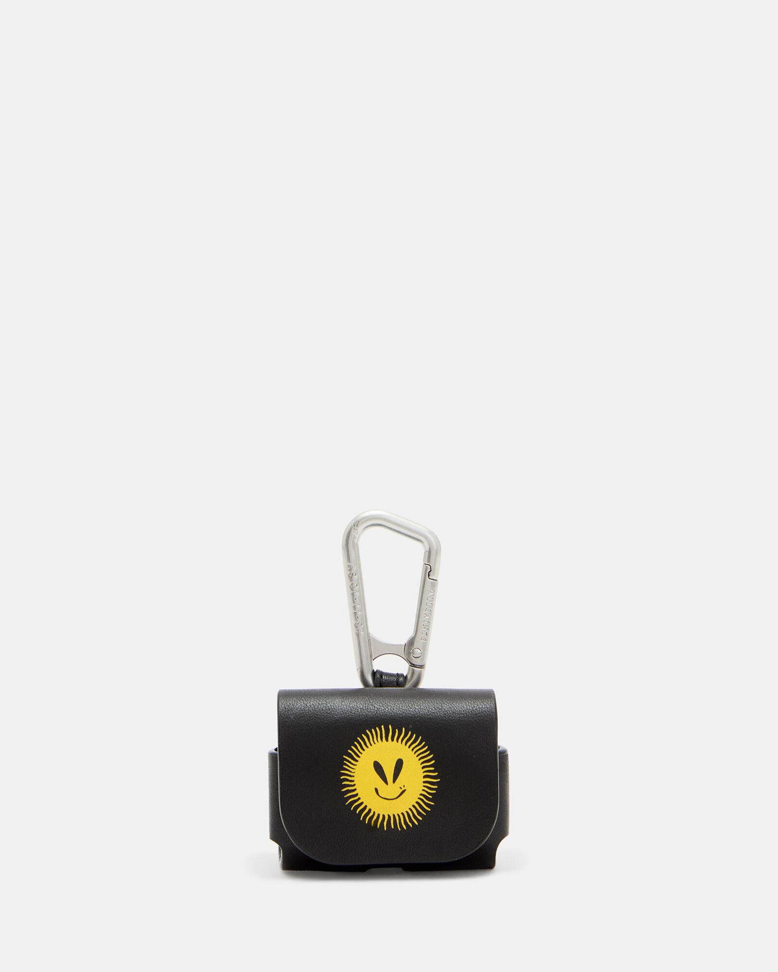 ALLSAINTS Airpod Sun Smirk Leather Case in Black | endource
