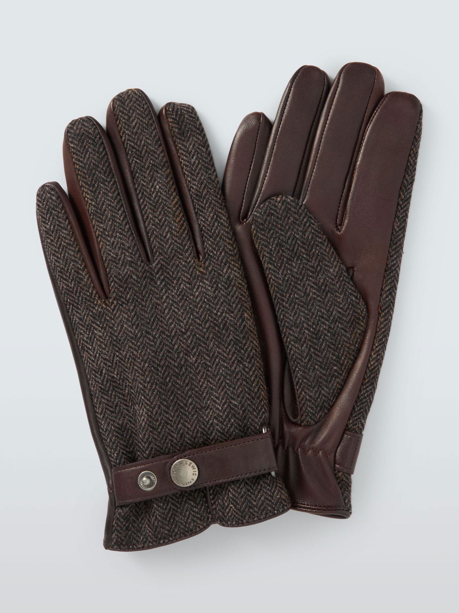 JOHN LEWIS Wool & Leather Gloves in Brown | endource