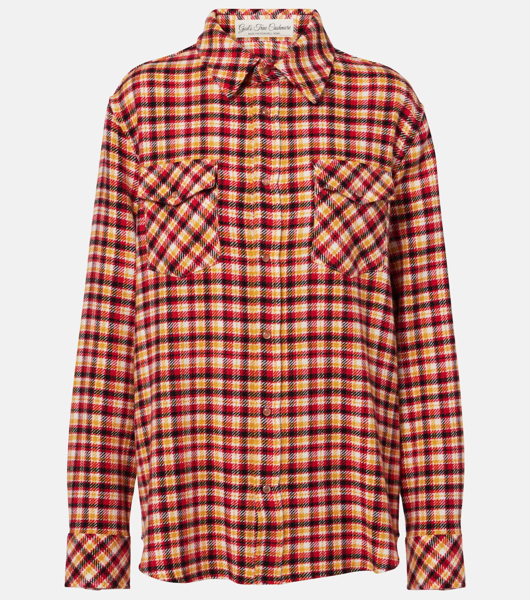 God's True Cashmere Time Plaid Cashmere Shirt | endource