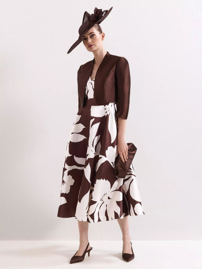 PHASE EIGHT Ariel Satin Twill Jacket, Brown | endource