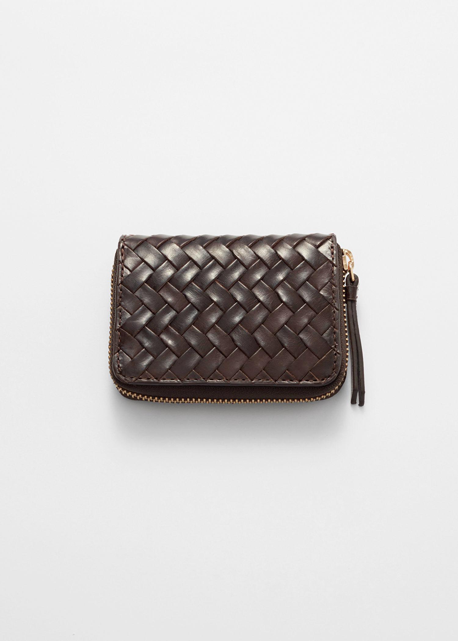 & OTHER STORIES Braided Leather Wallet in Brown | endource