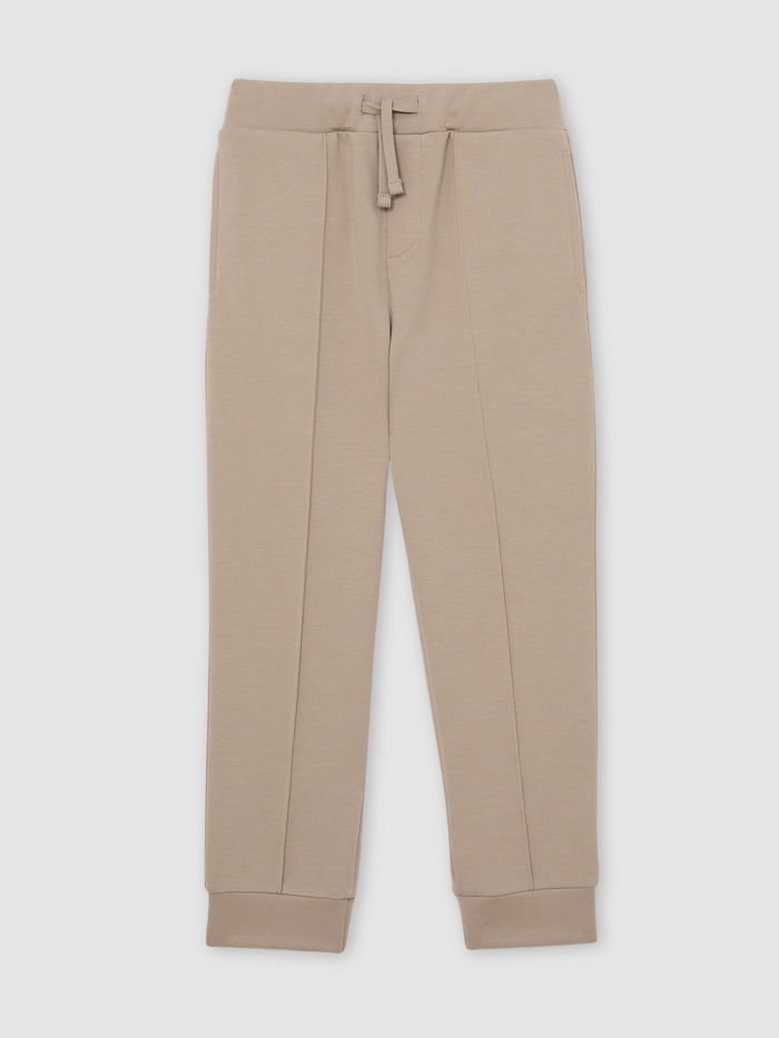 REISS Premium Interlock Drawstring Joggers In Stone | endource