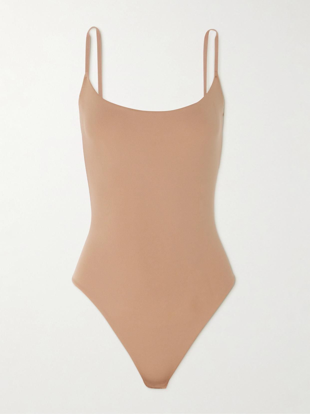 SKIMS Fits Everybody Cami Thong Bodysuit in Brown | endource