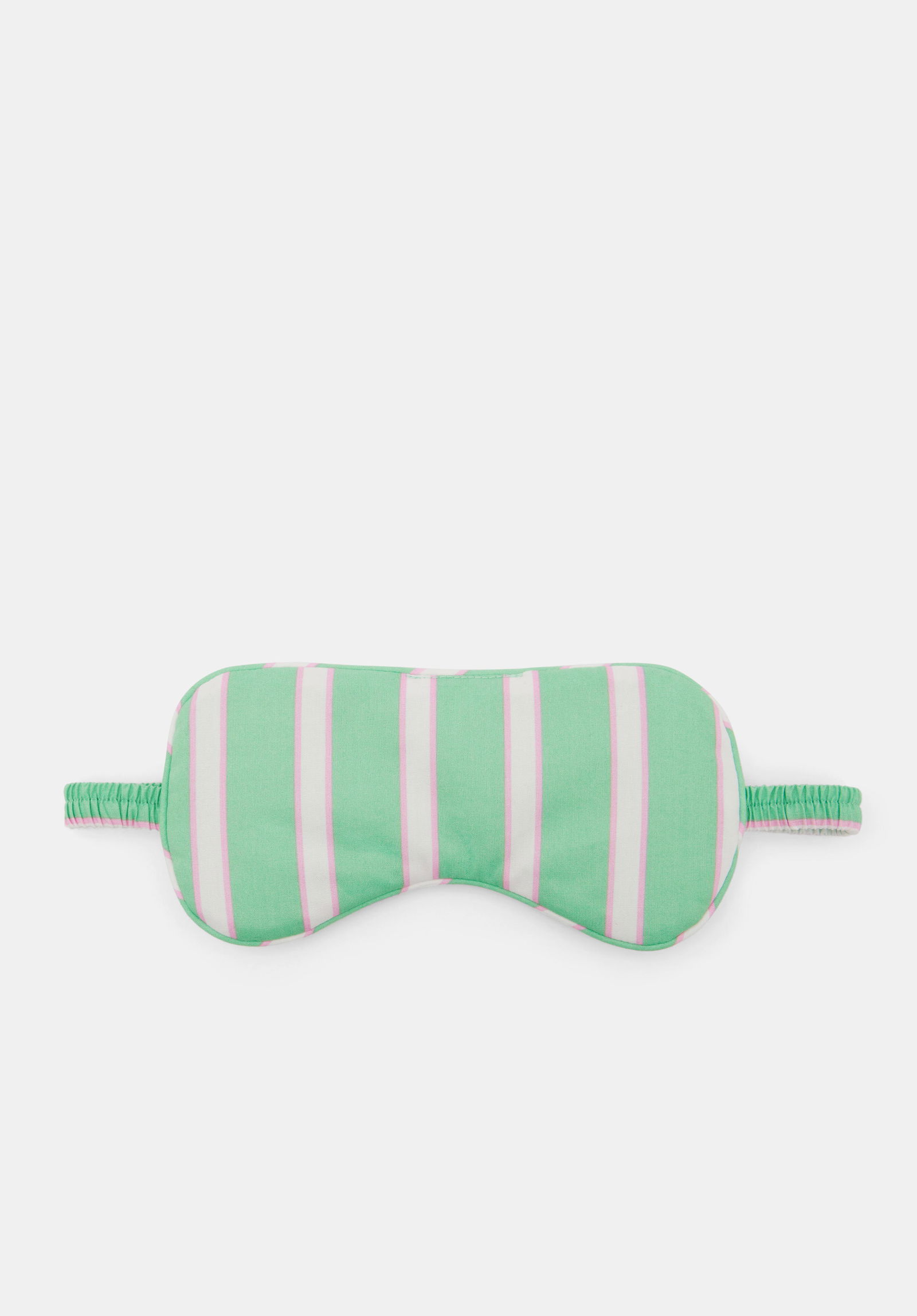 HUSH Sleep Mask in Green and Pink Vertical Stripe | endource