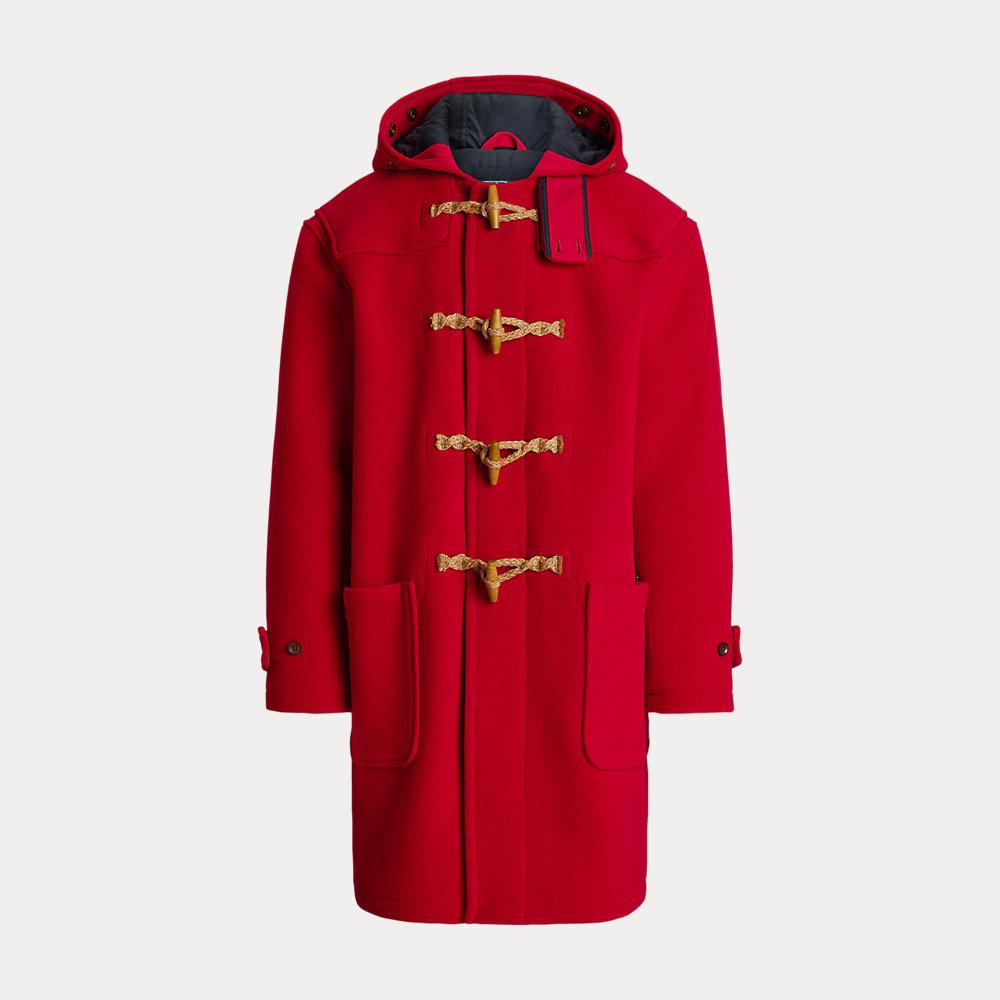 POLO RALPH LAUREN Wool Twill Toggle Coat in Red | endource
