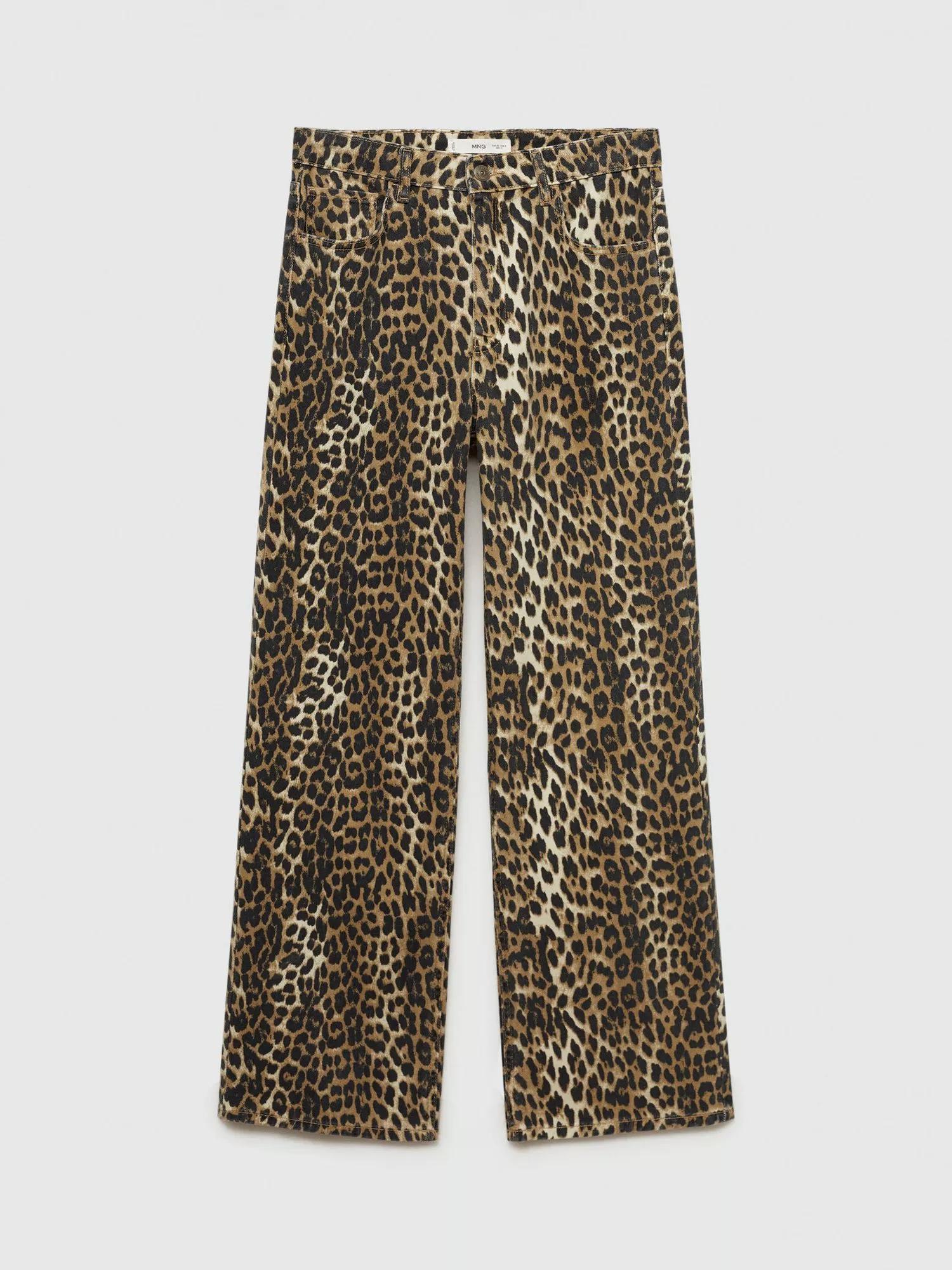 MANGO Leo Leopard Print Straight Leg Jeans in Multi | endource