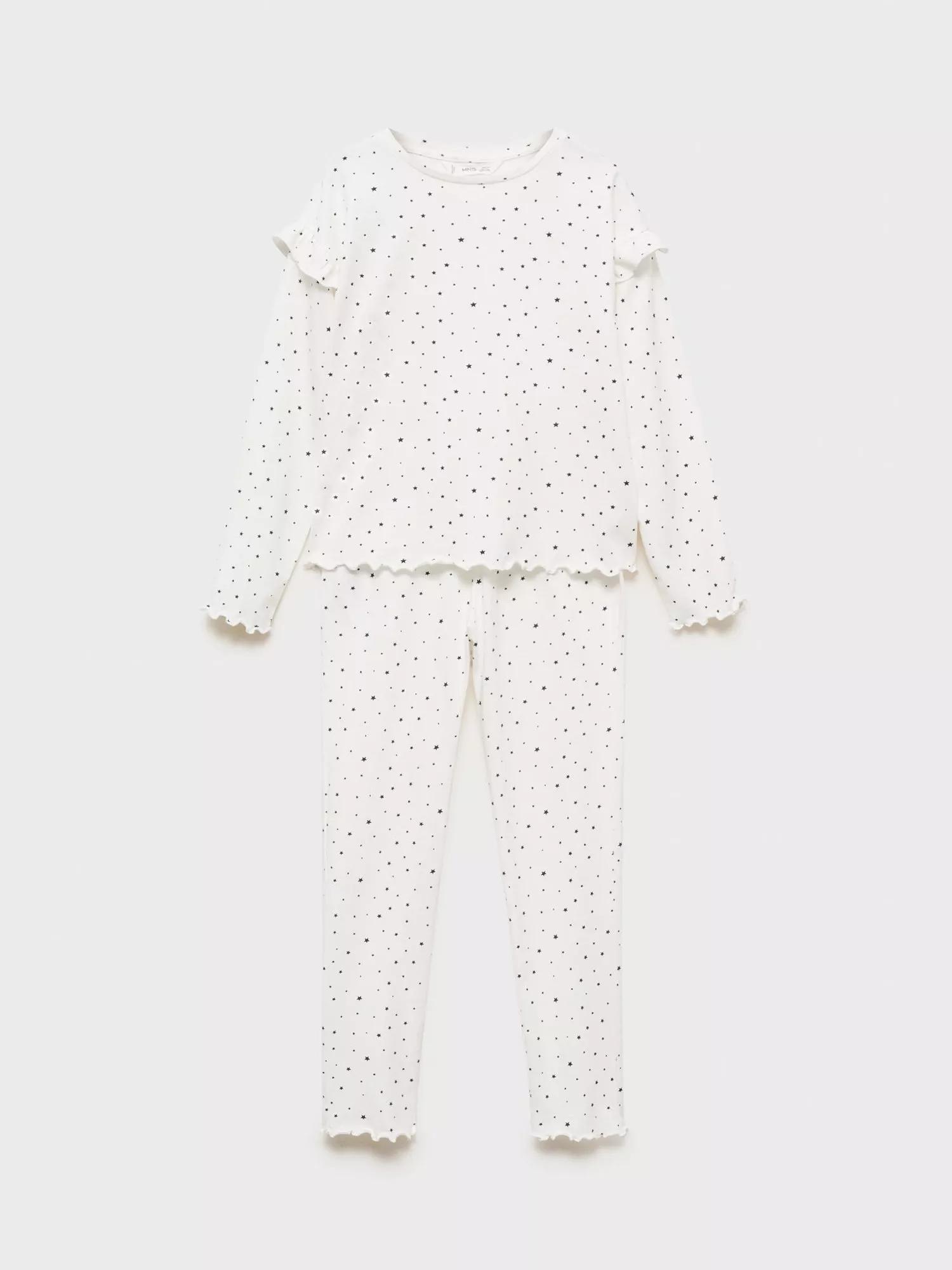 MANGO Cotton Star Print Pyjamas in Natural White | endource