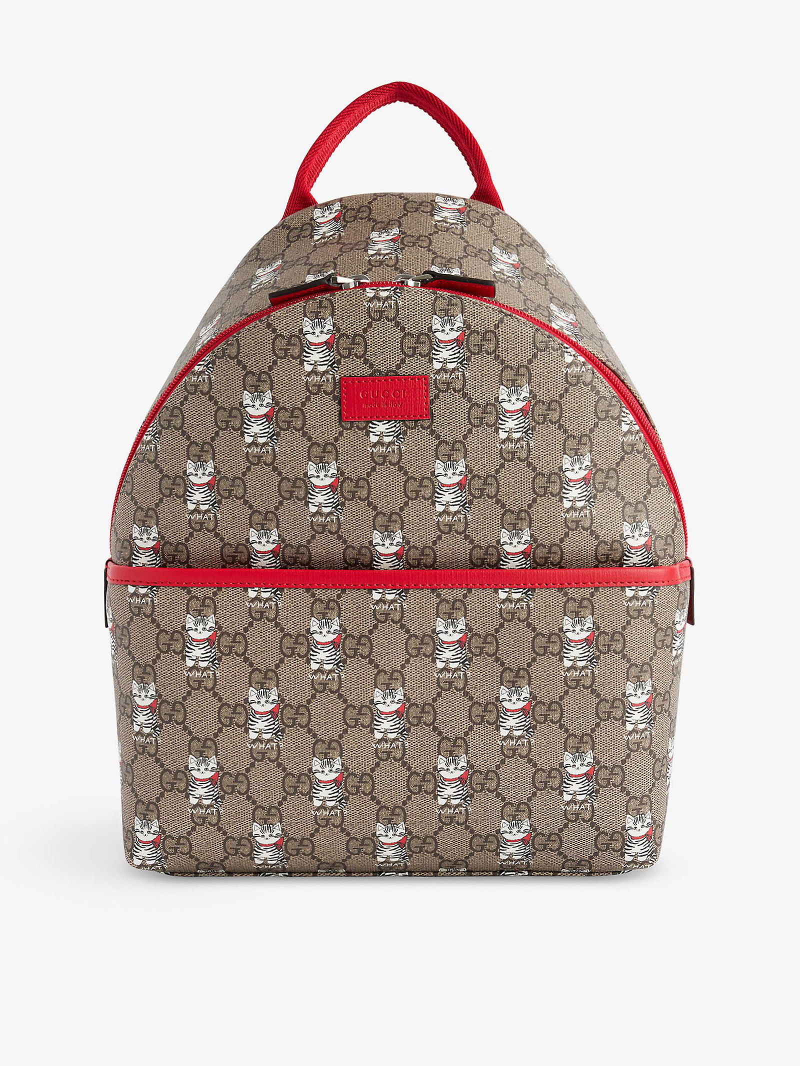 GUCCI Kids' Cats GG-Monogram Canvas Backpack in Be Ebo Mu/br.h/b.h/b ...