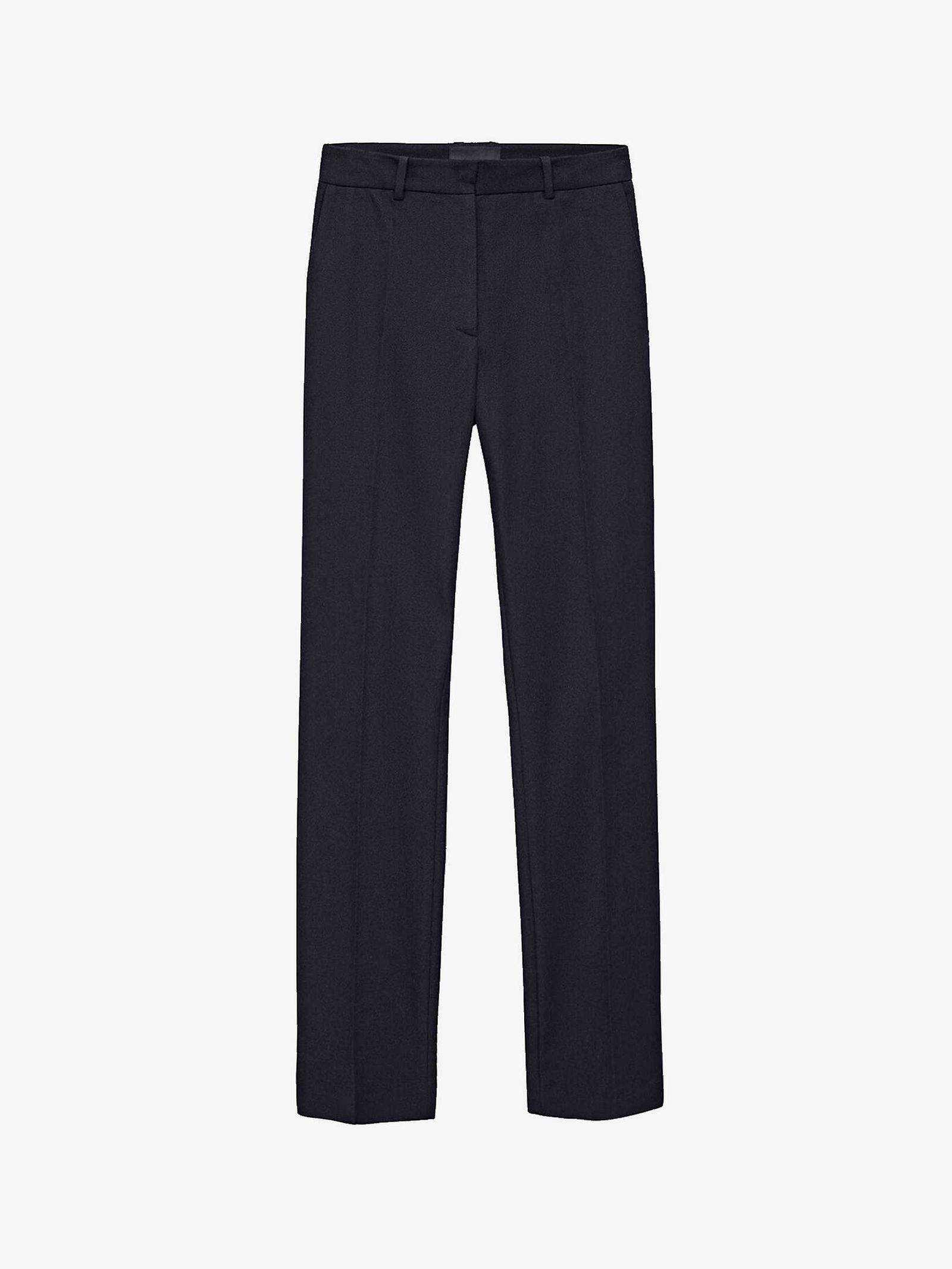JOSEPH Coleman Straight-Leg Mid-Rise Stretch-Gabardine Trousers in NAVY ...