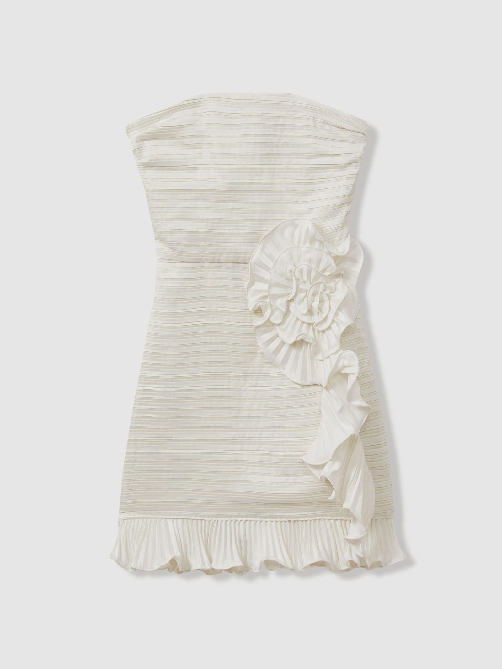 AMUR Strapless Ruffle Mini Dress in Ivory | endource