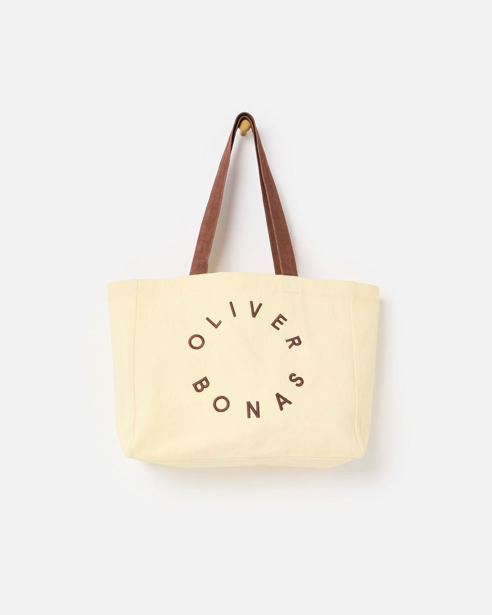 OLIVER BONAS Logo Fabric Tote Shopper Bag in Yellow | endource