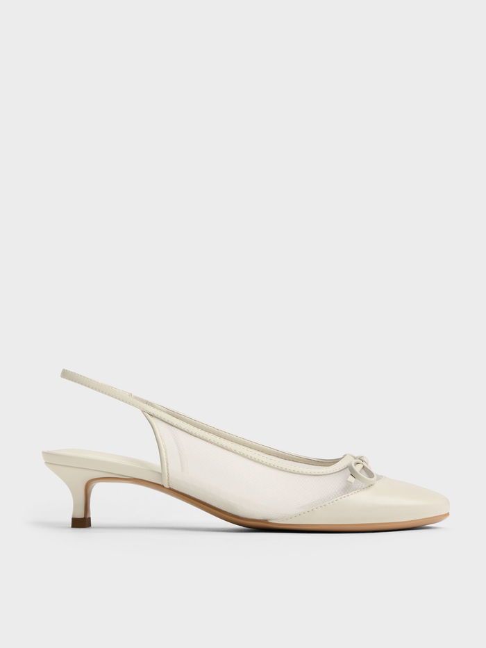 CHARLES & KEITH Mulligan Mesh Bow Slingback Pumps | endource