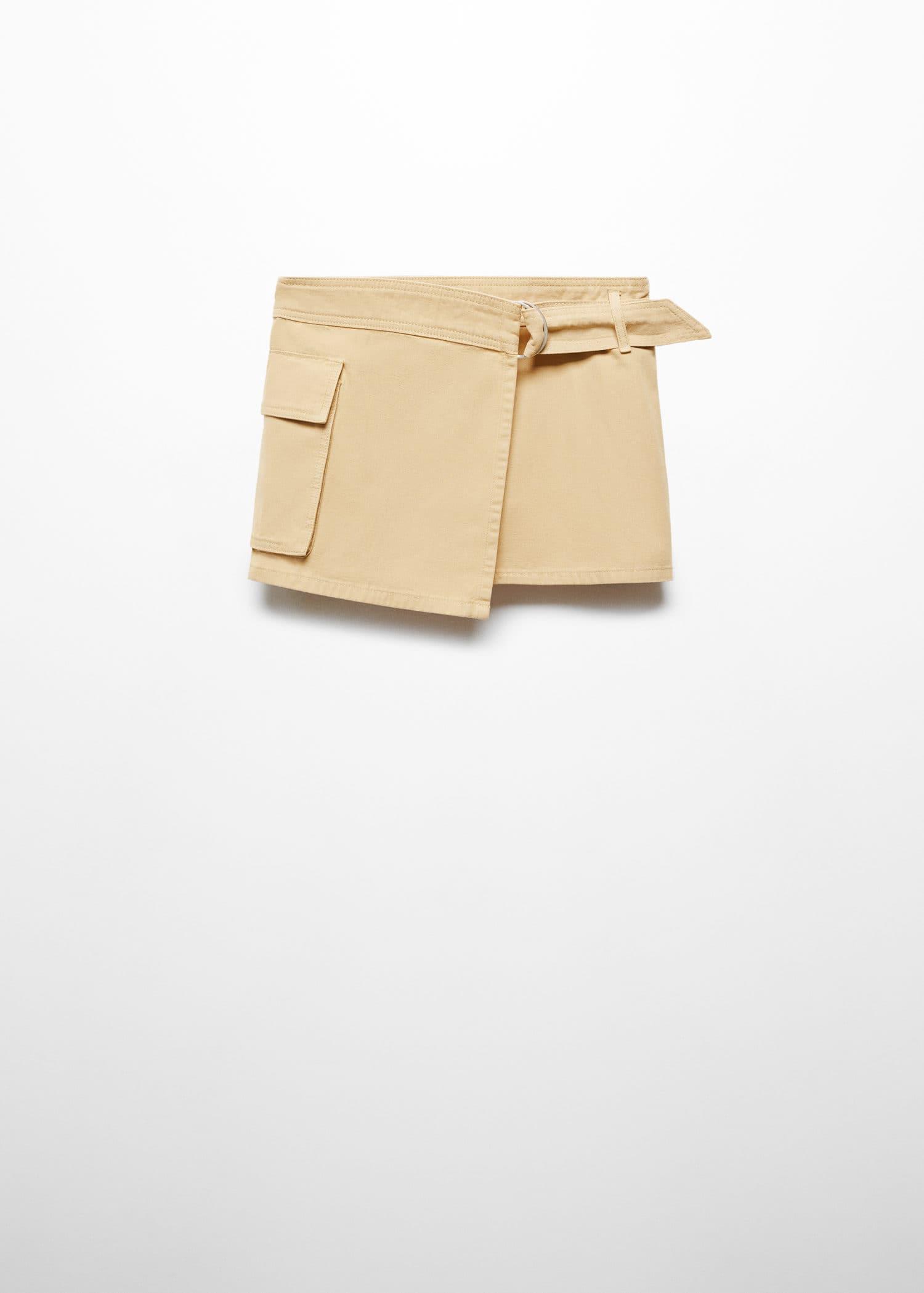 MANGO Cargo Miniskirt in Medium Brown | endource