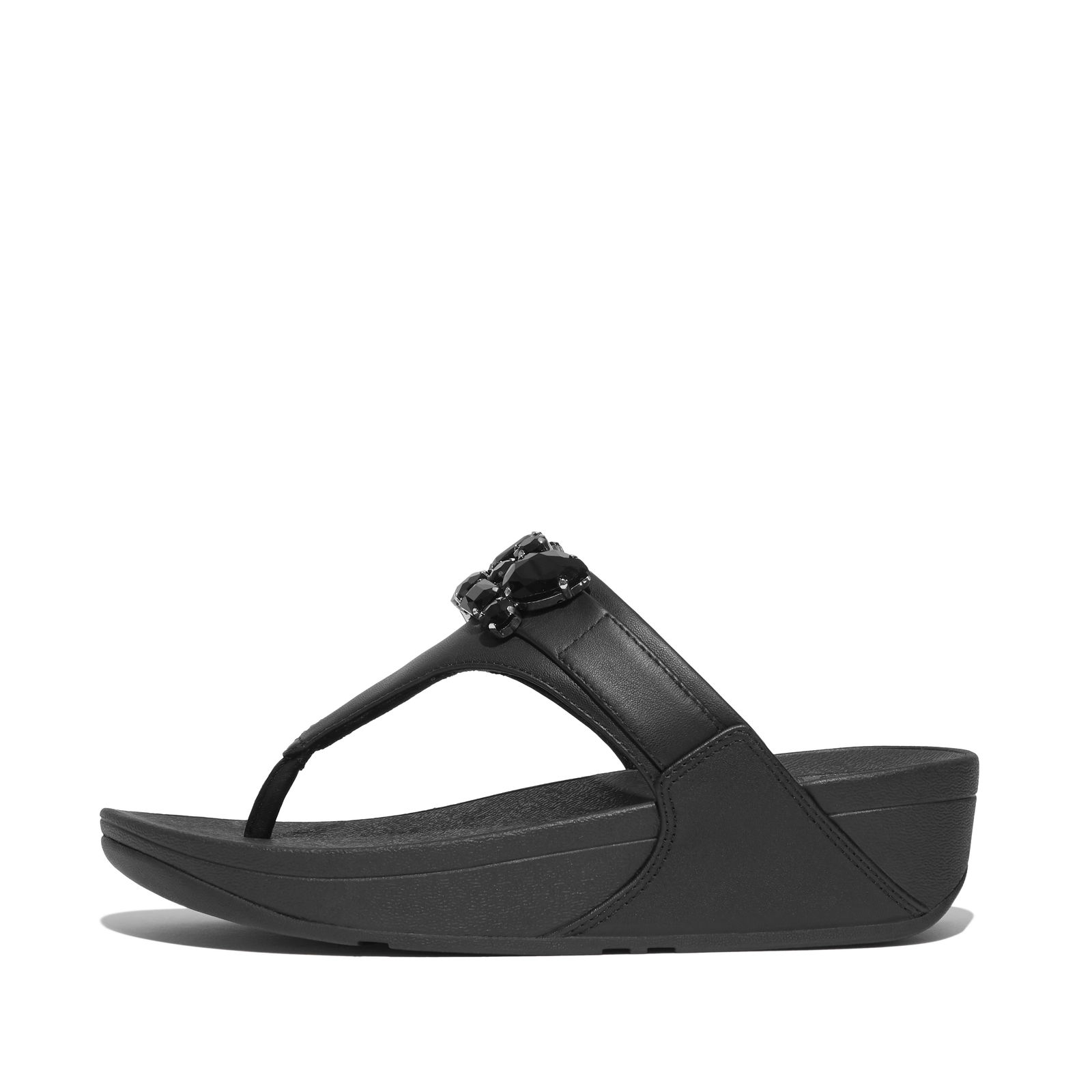FitFlop LULU Jewel-Deluxe Leather Toe-Post Sandals | endource
