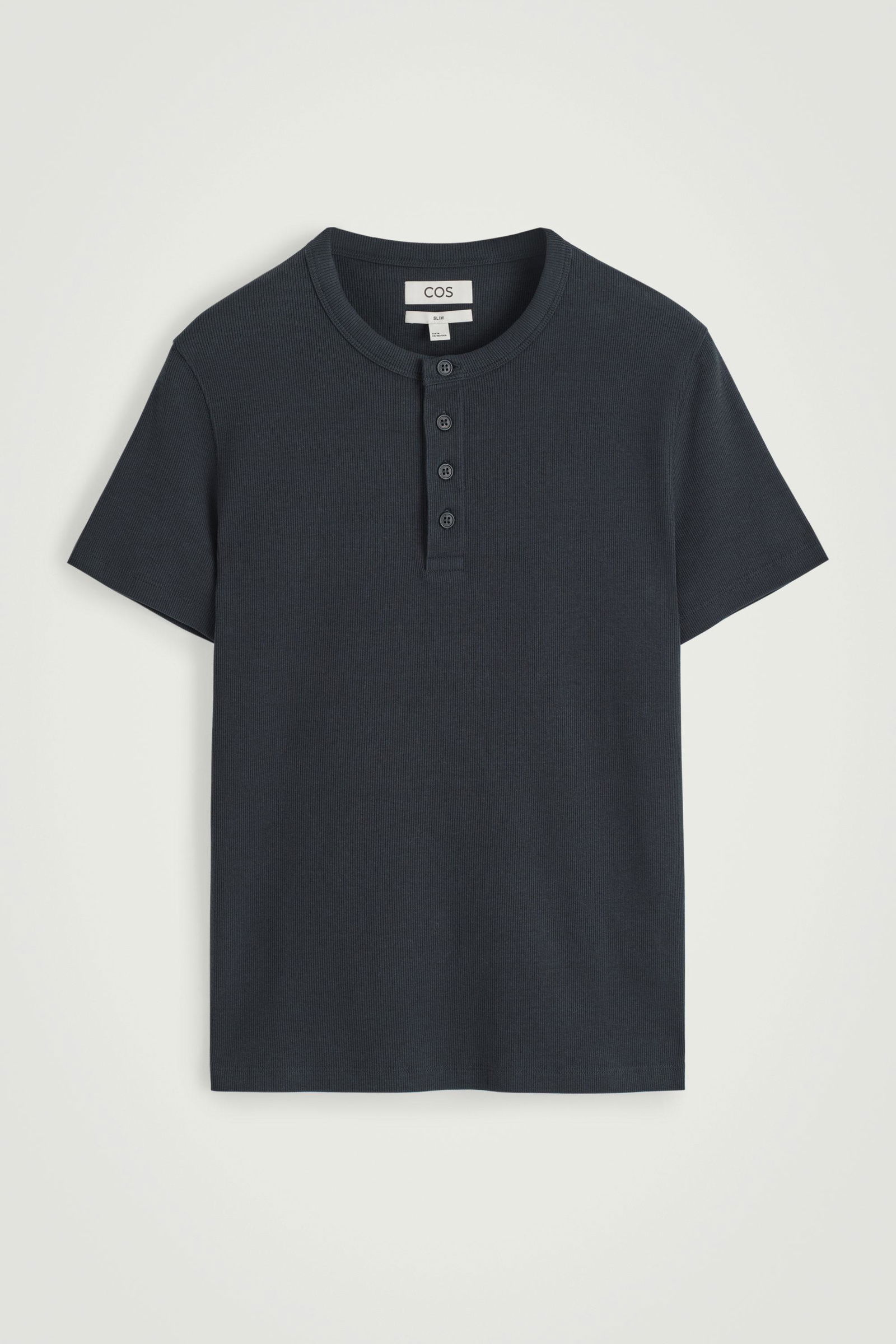 COS Slim-Fit Ribbed Henley T-Shirt | endource