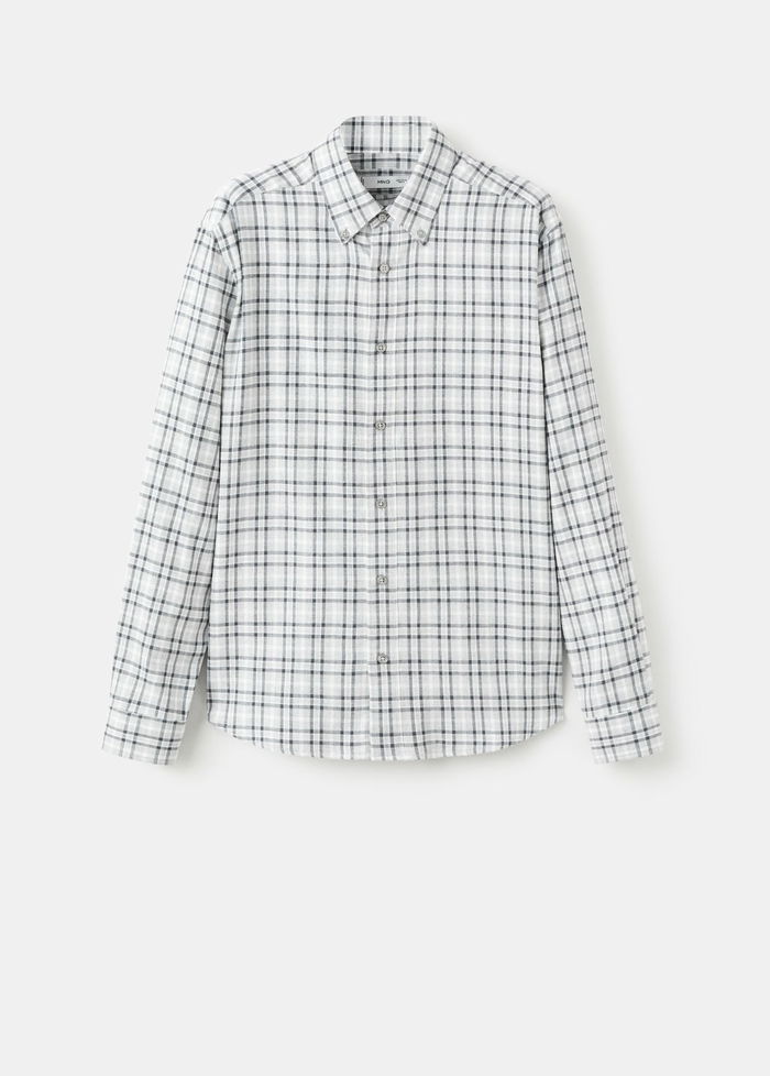 MANGO Regular-fit Check Flannel Shirt | endource