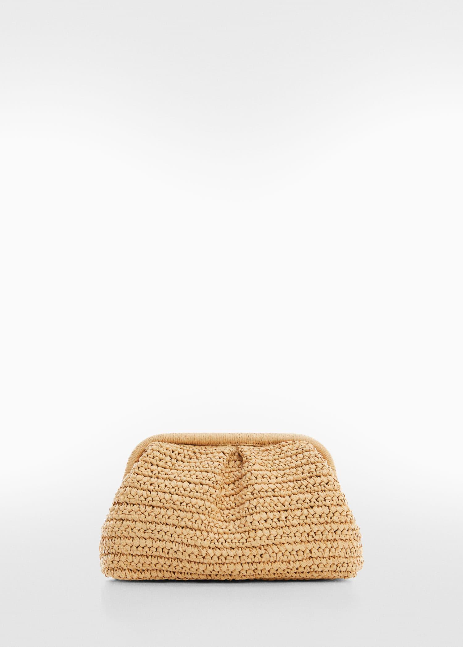 MANGO Rattan Clutch Bag in Beige | endource