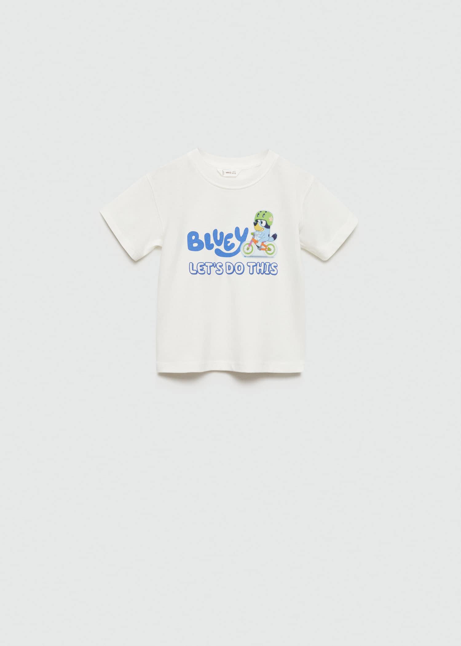 MANGO Bluey Printed T-Shirt in Off White | Endource