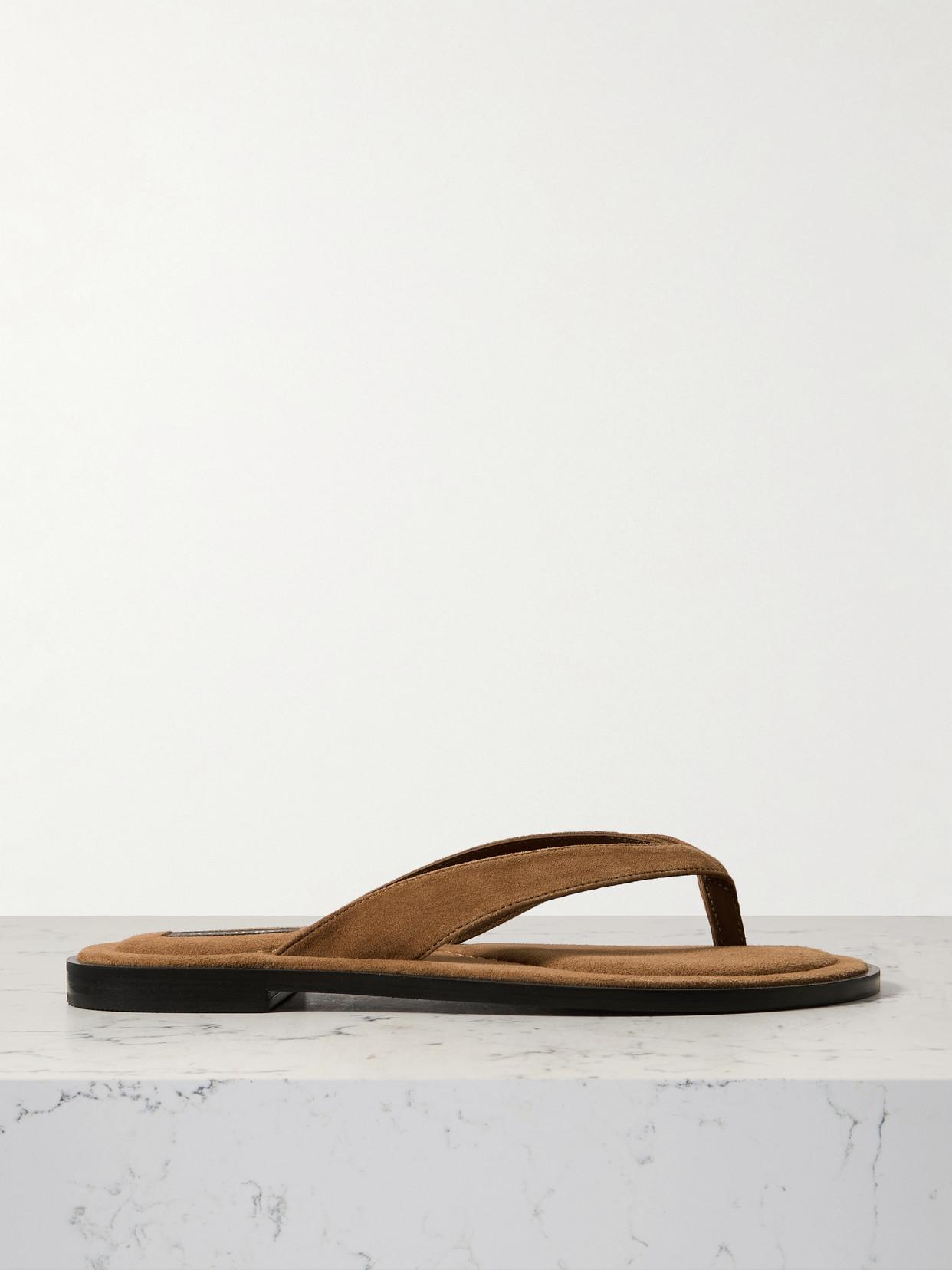 A. EMERY Morgan Suede Flip Flops in Brown | Endource