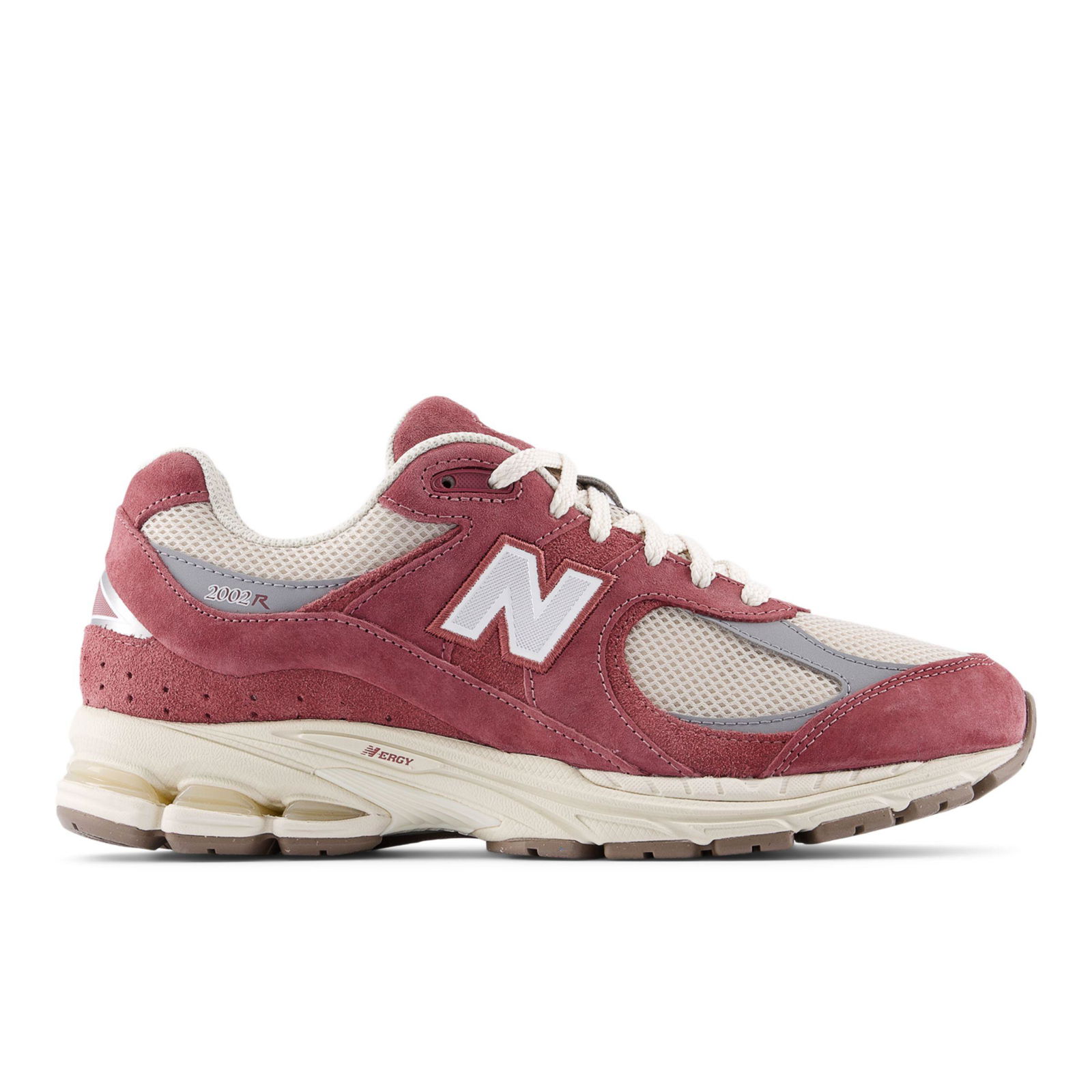 NEW BALANCE 2002R Suede Mesh Trainers in Red/Grey | endource