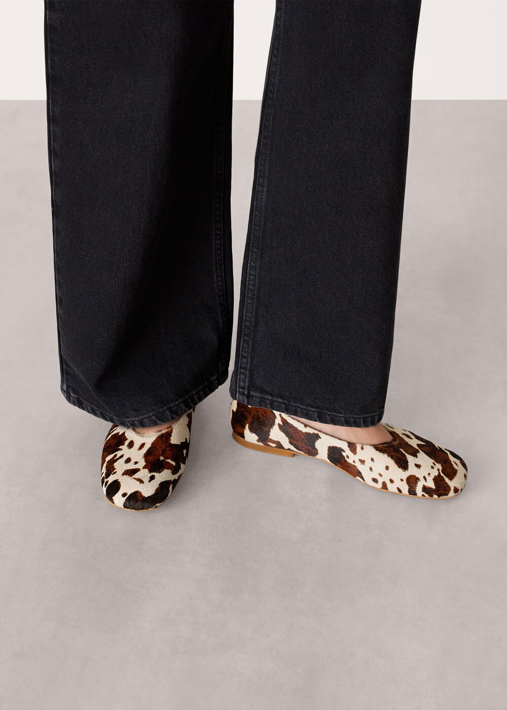 WHISTLES Multicolour Cow Print On Hair Ballet Pump | endource