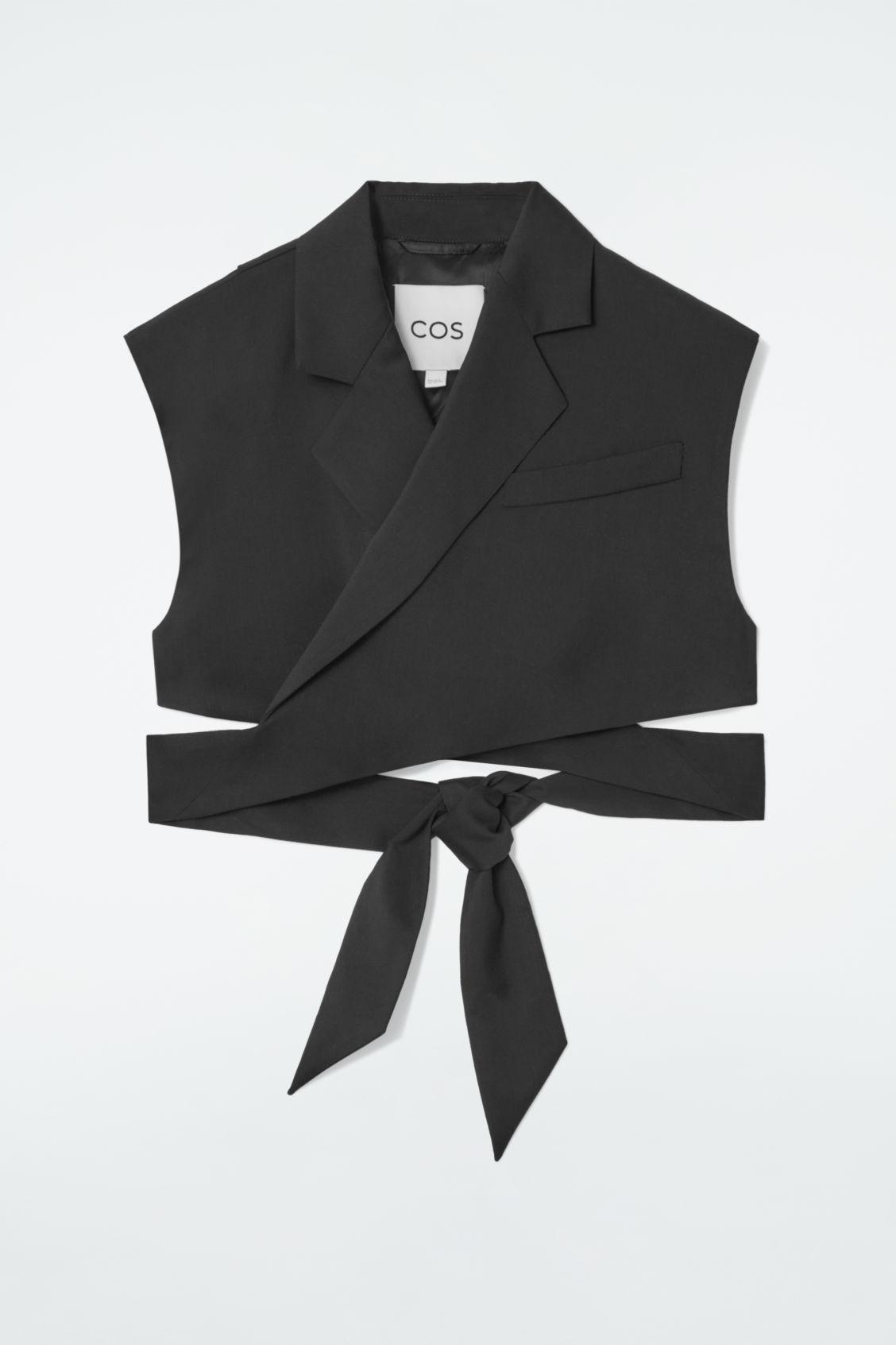 COS Open-Back Wrap Waistcoat in BLACK | Endource