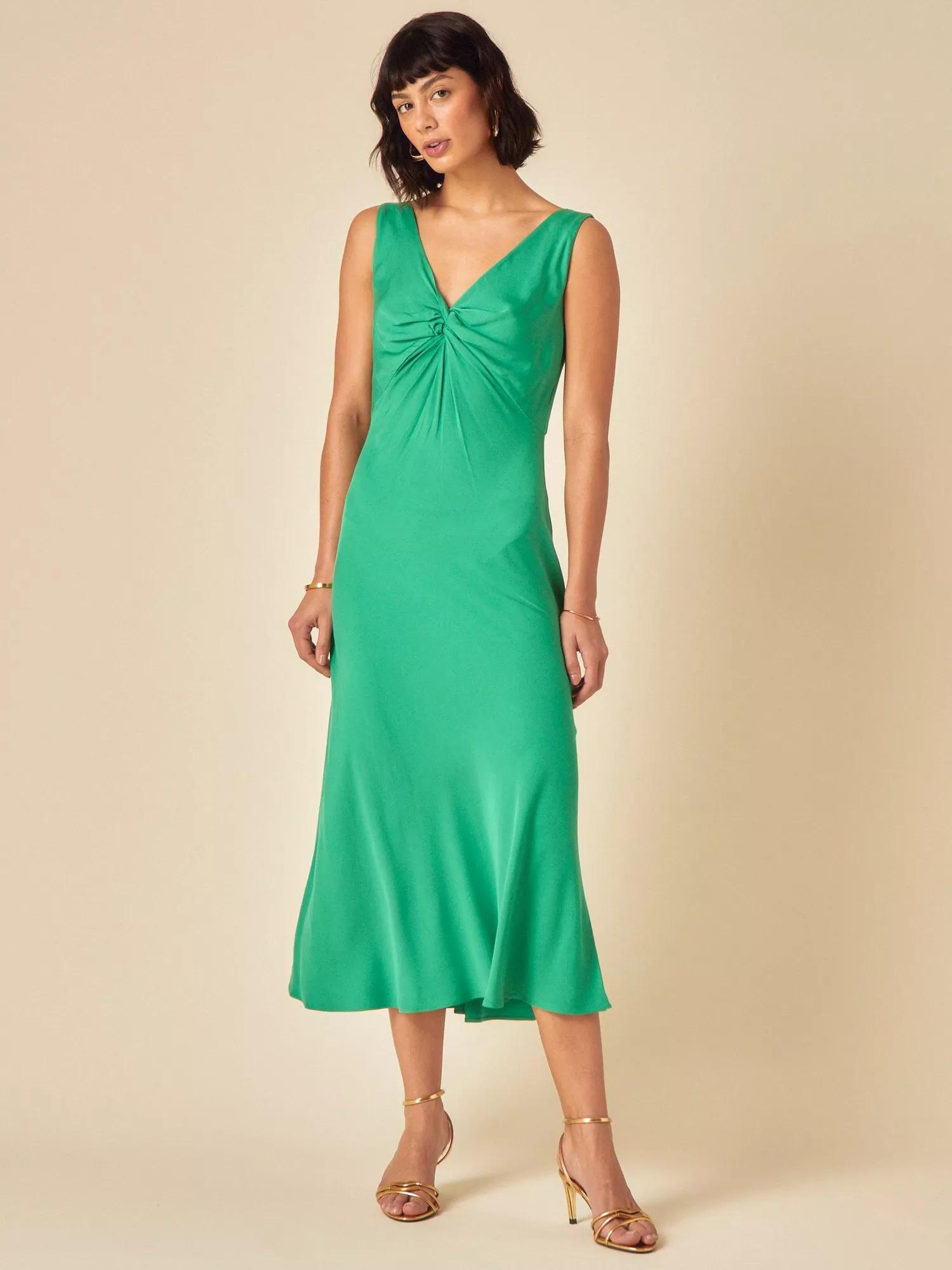 NOBODY'S CHILD Athena Sleeveless Midi Dress in Green | endource