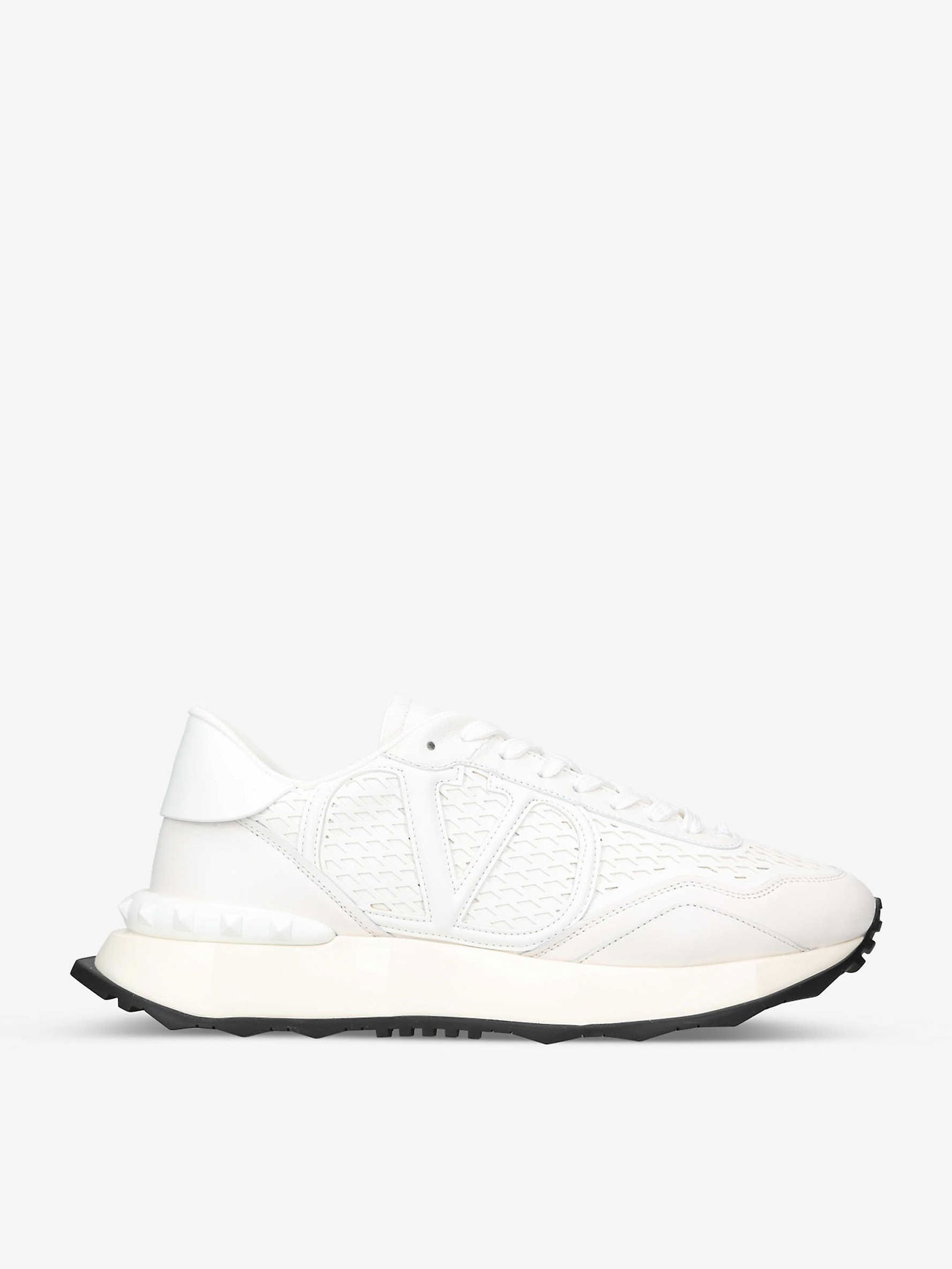VALENTINO GARAVANI Vlogo Netrunner Suede And Mesh Low-Top Trainers ...