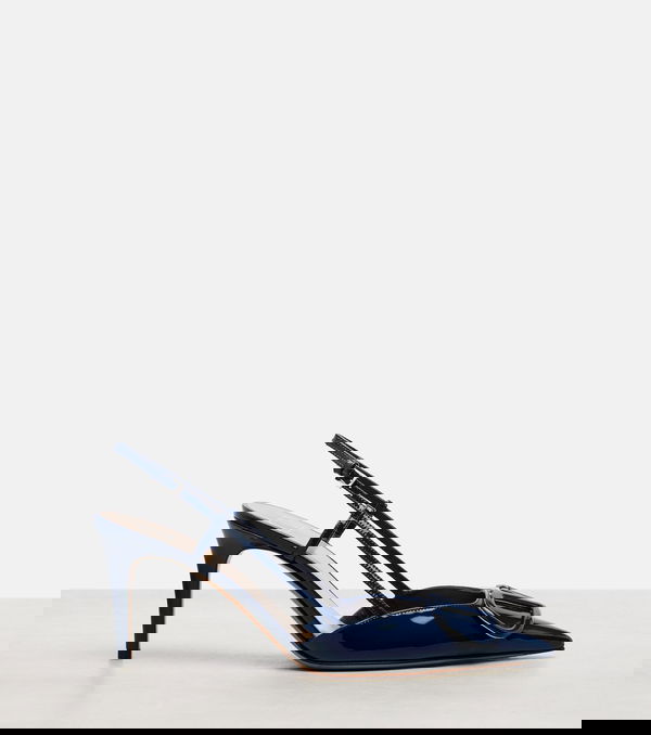 VALENTINO GARAVANI VLogo 80 Patent Leather Slingback Pumps | endource