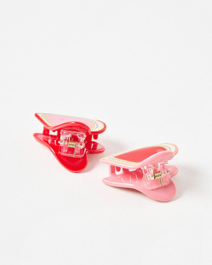 OLIVER BONAS Elise Love Heart Mini Claw Clips Set Of Two | endource