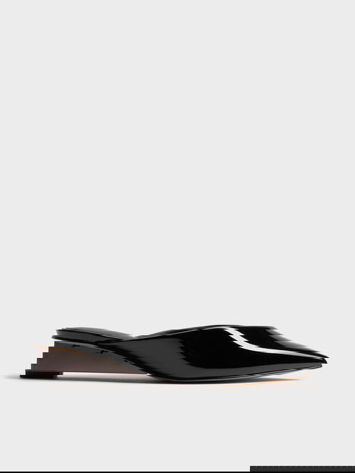 CHARLES & KEITH Patent Translucent-Heel Wedge Mules | endource
