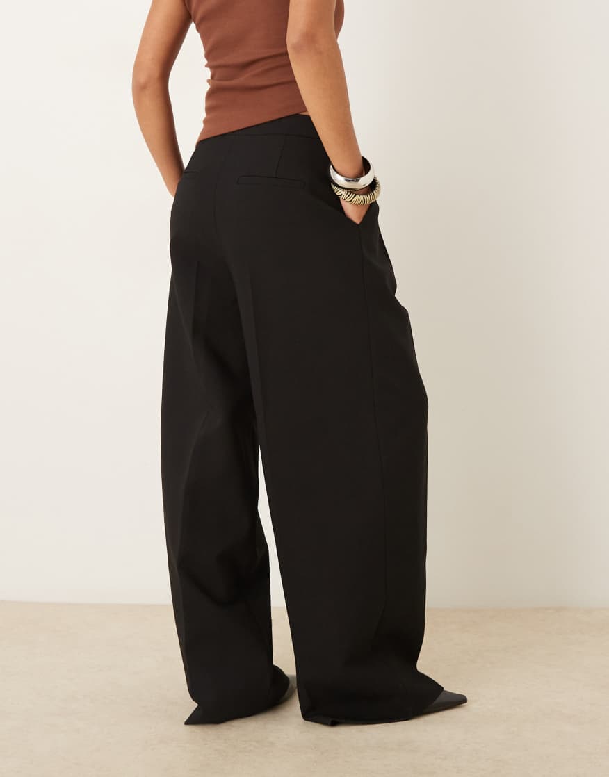 MANGO Pleat Detail Tailored Trouser In Black | endource