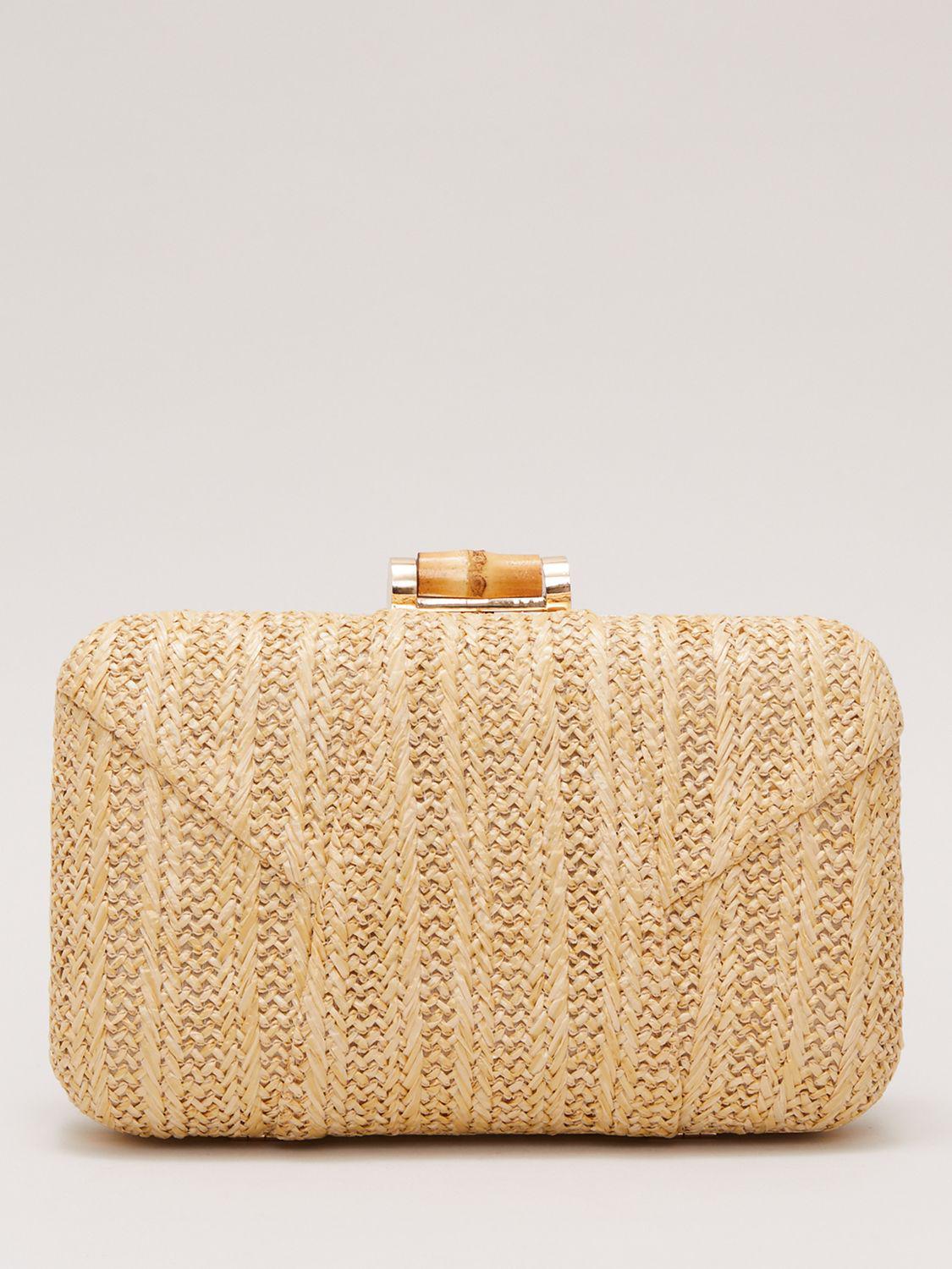 PHASE EIGHT Structured Raffia Clutch Bag in Neutral | Endource