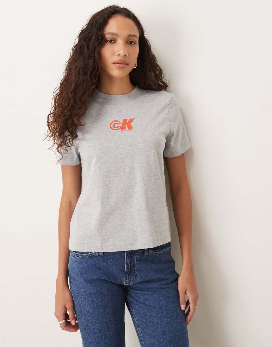 CALVIN KLEIN Jeans Archive Ck Logo T-shirt In Grey | endource