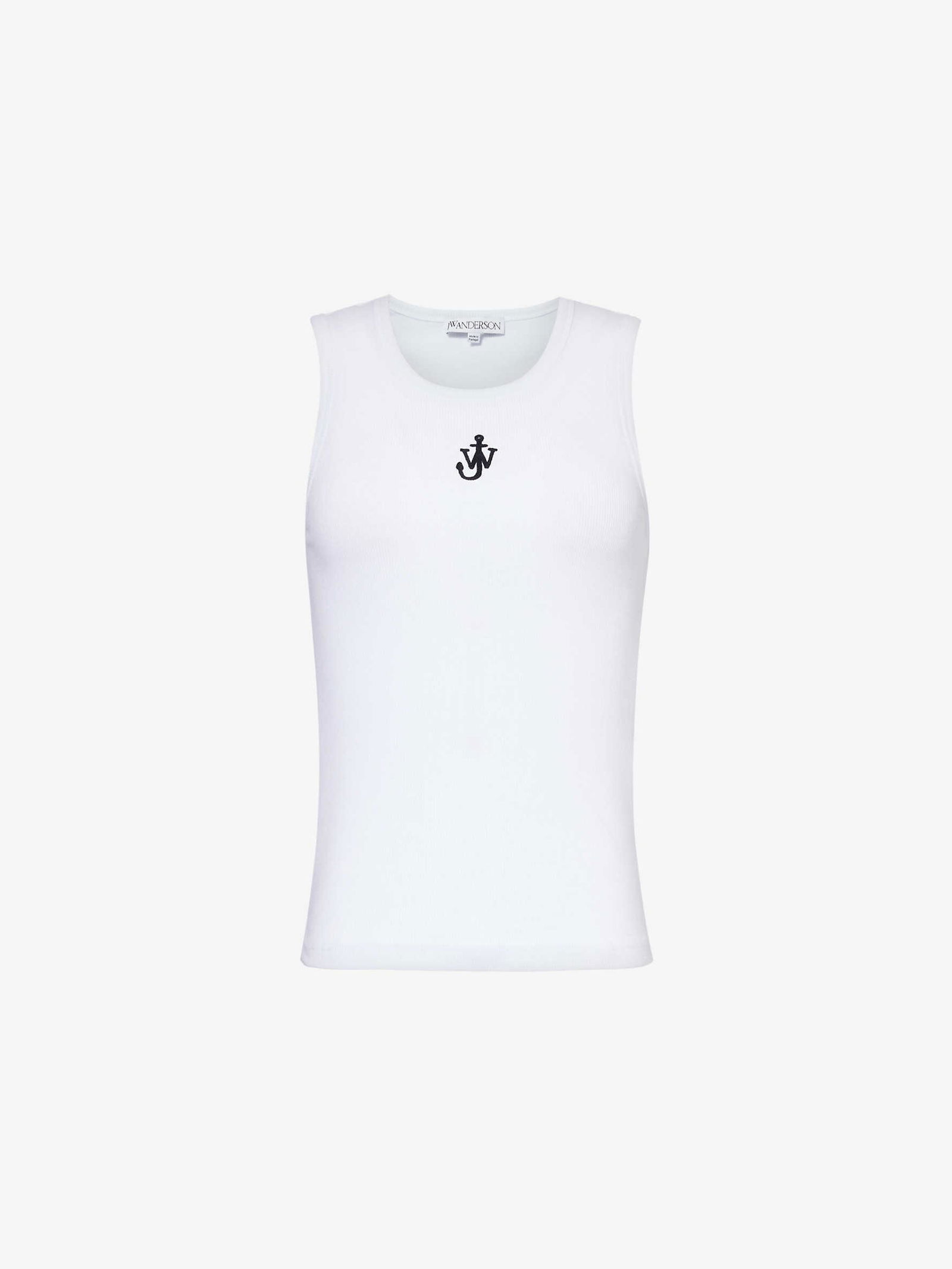JW ANDERSON Embroidered-Anchor Sleeveless Cotton Top in WHITE | endource