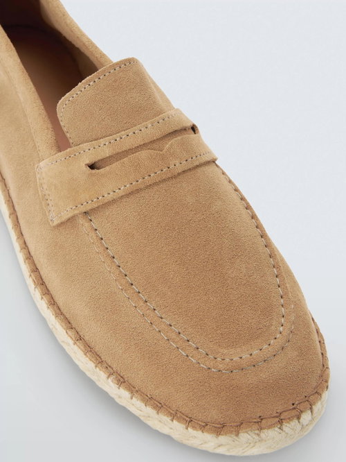 JOHN LEWIS Salcombe Leather Espadrilles, Camello Tp | endource