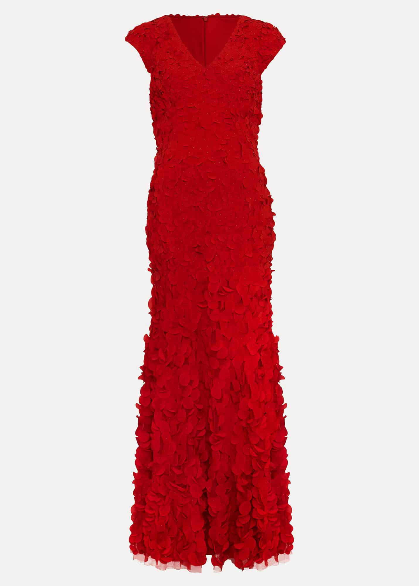 PHASE EIGHT Charlene Ruffle Maxi Dress in Red | endource